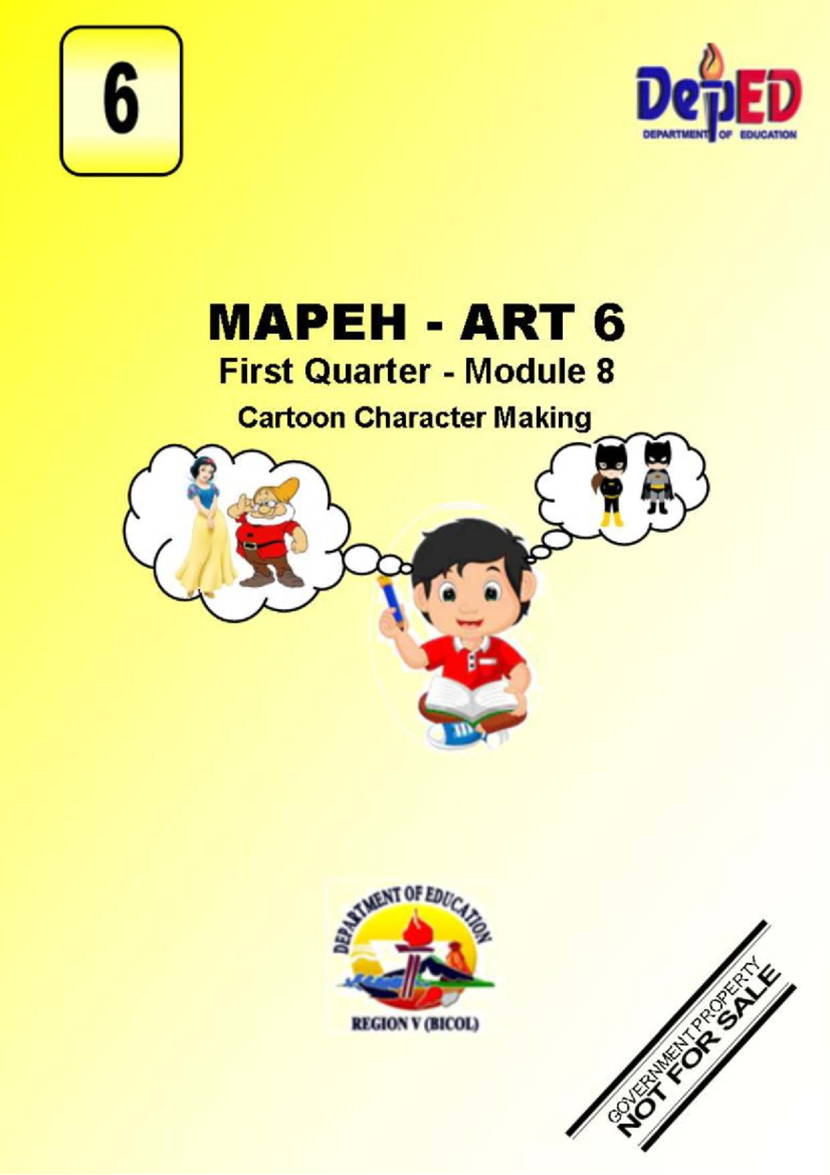 ART 6 1st Quarter Module 8: Cartoon Character Making Guide - Studocu