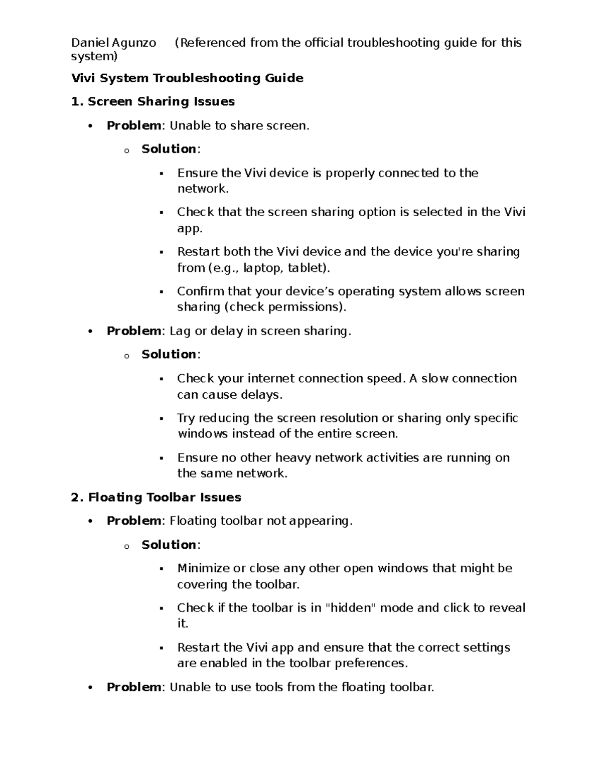 Vivi System Troubleshooting Guide: Screen Sharing & Toolbar Issues ...