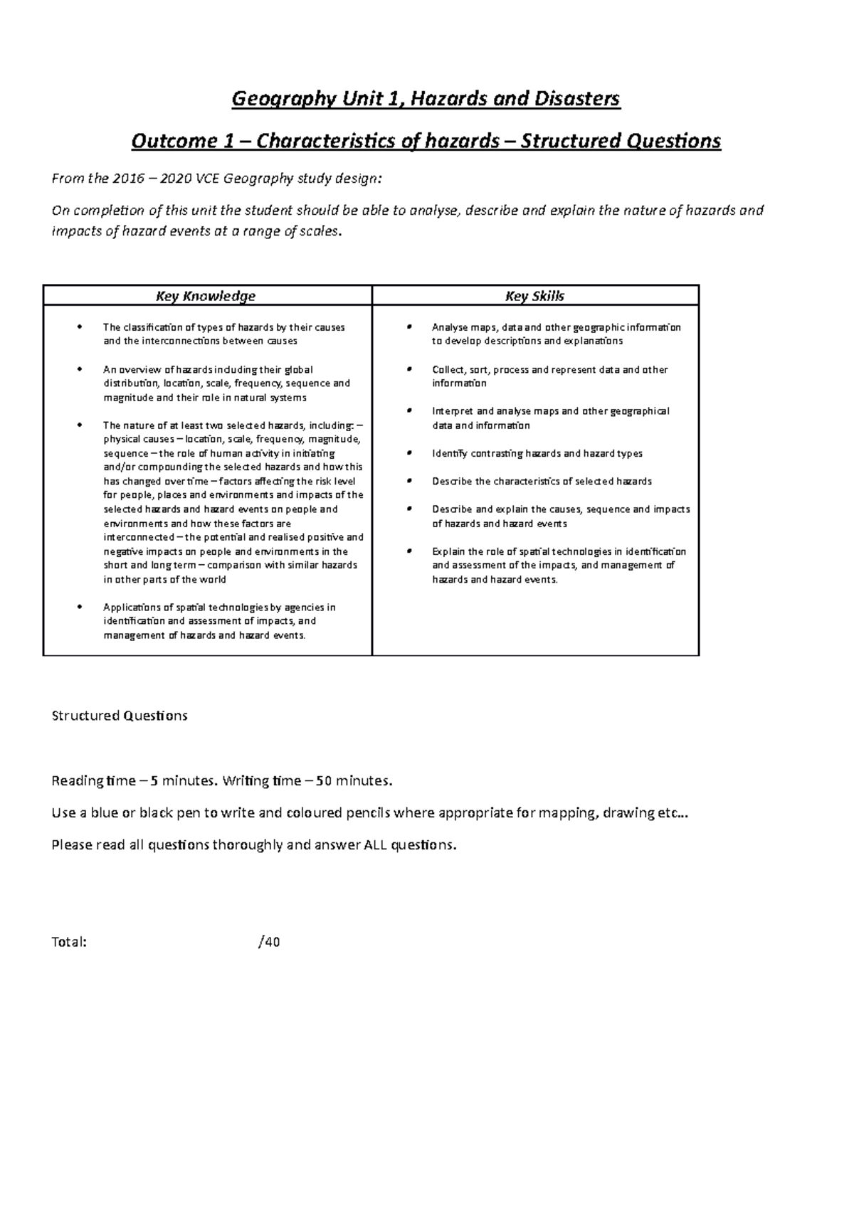 Hazards Hurdle Task - This is actually geography - Geography Unit 1 ...