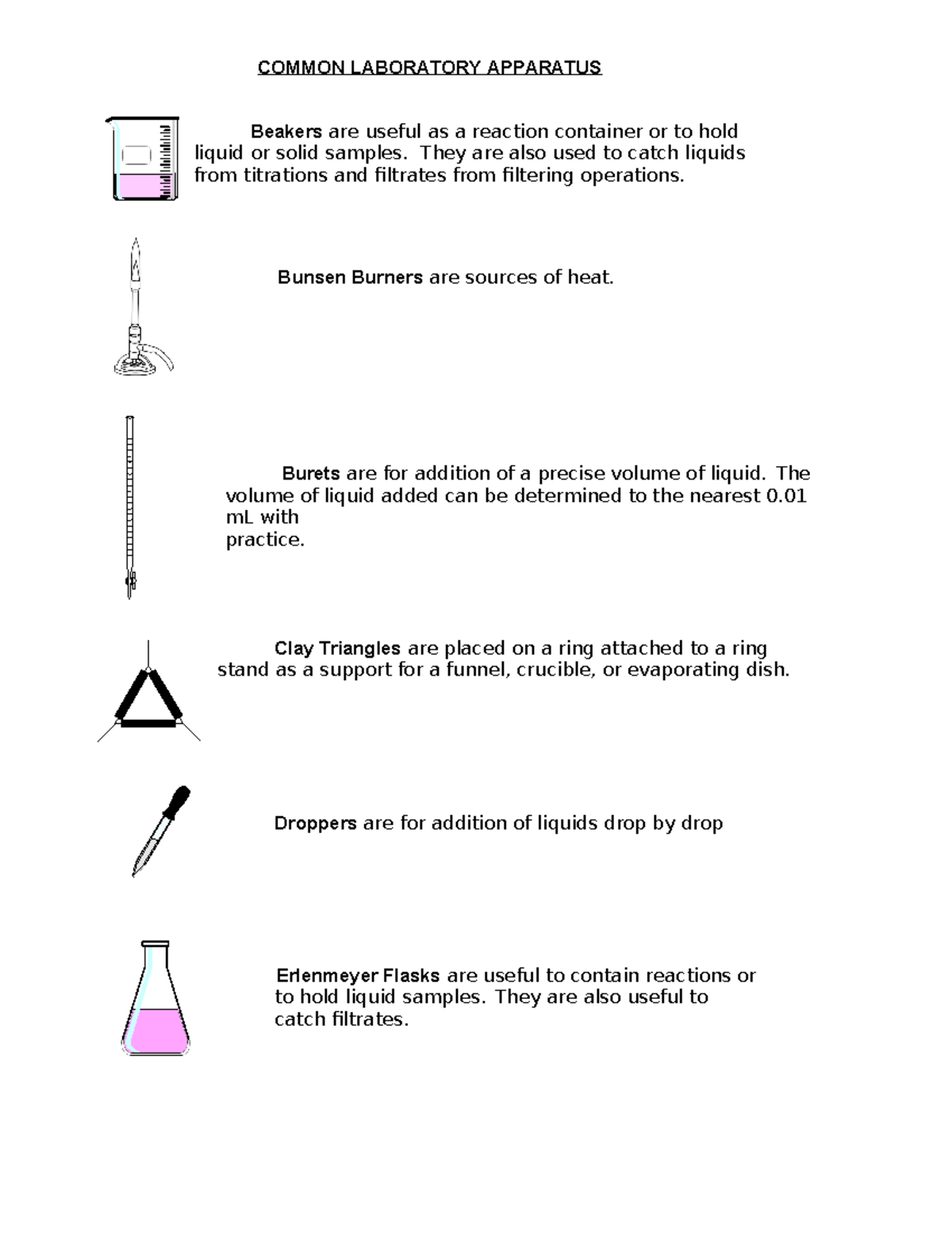 Common Laboratory Apparatus and Techniques (CHEM 101) - Studocu