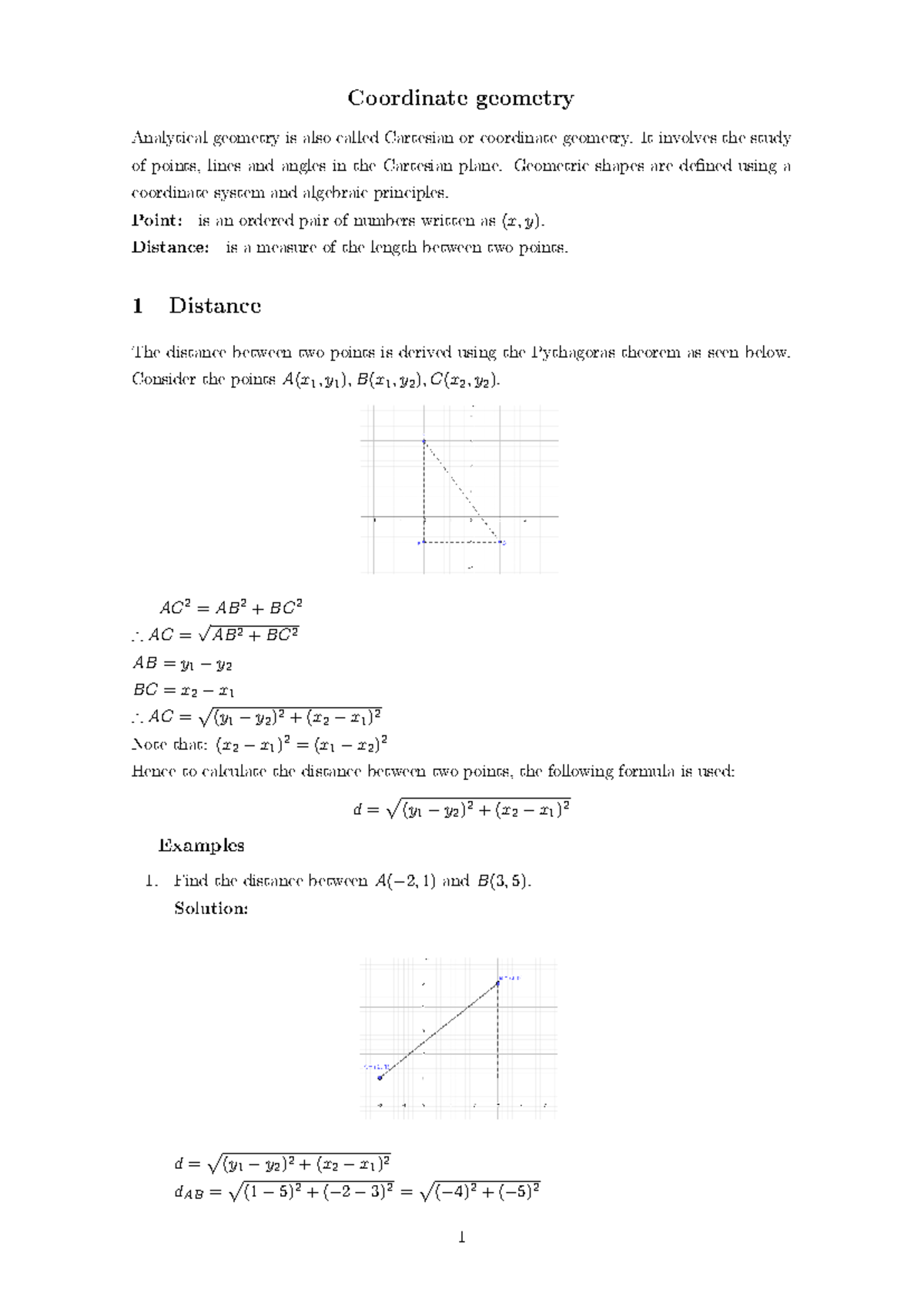 Coordinate Geometry: Key Concepts and Exercises (Analytical Geometry ...