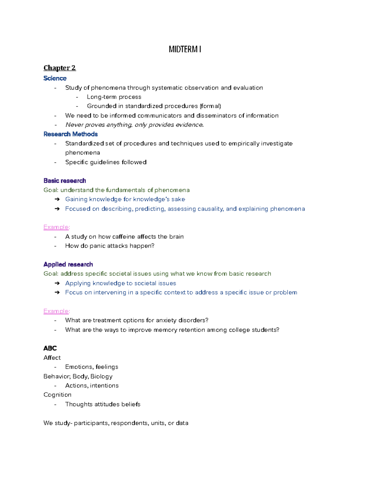 Psych 204 Research Methods - Midterm 1 Comprehensive Study Guide - Studocu