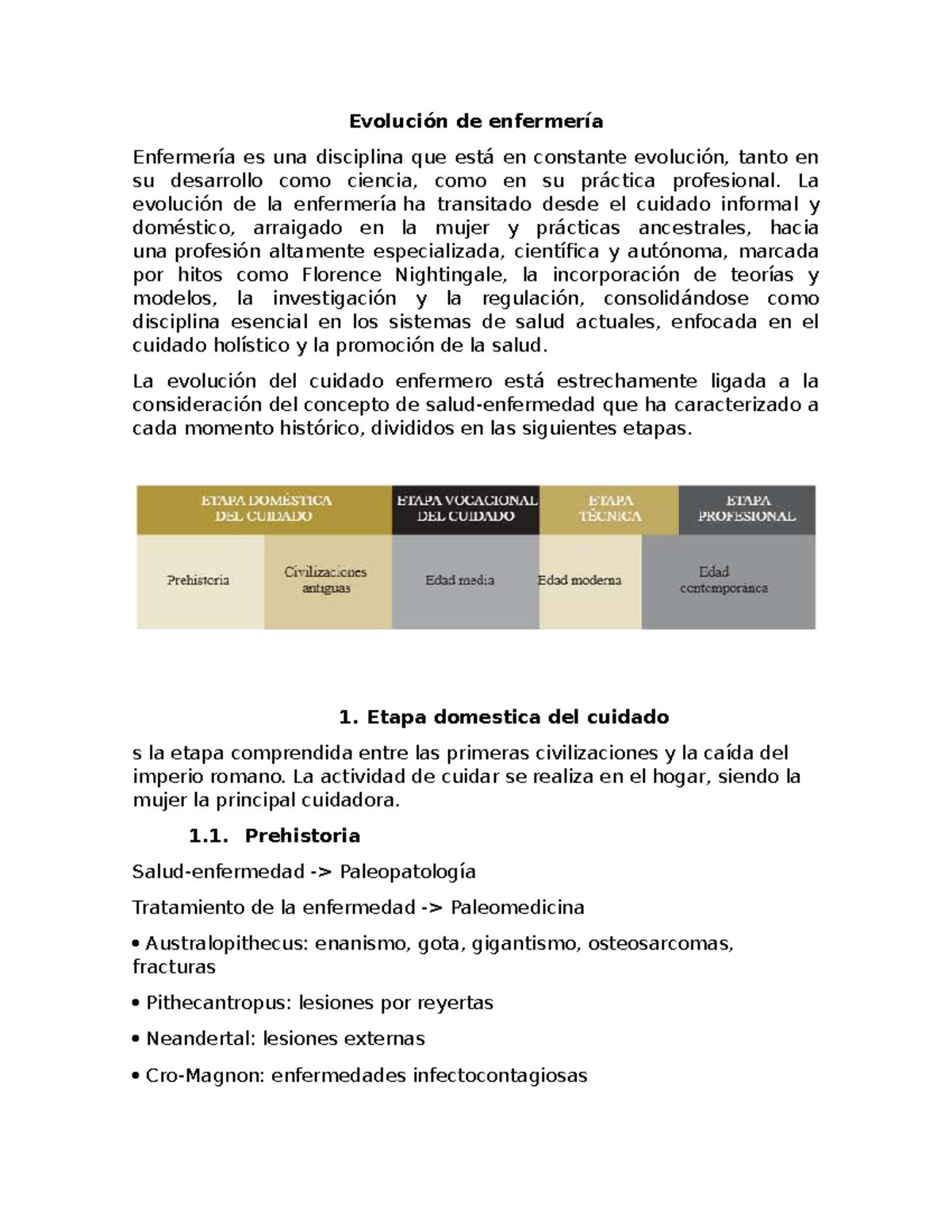 Evolución de la Enfermería: Historia y Desarrollo Profesional - Studocu