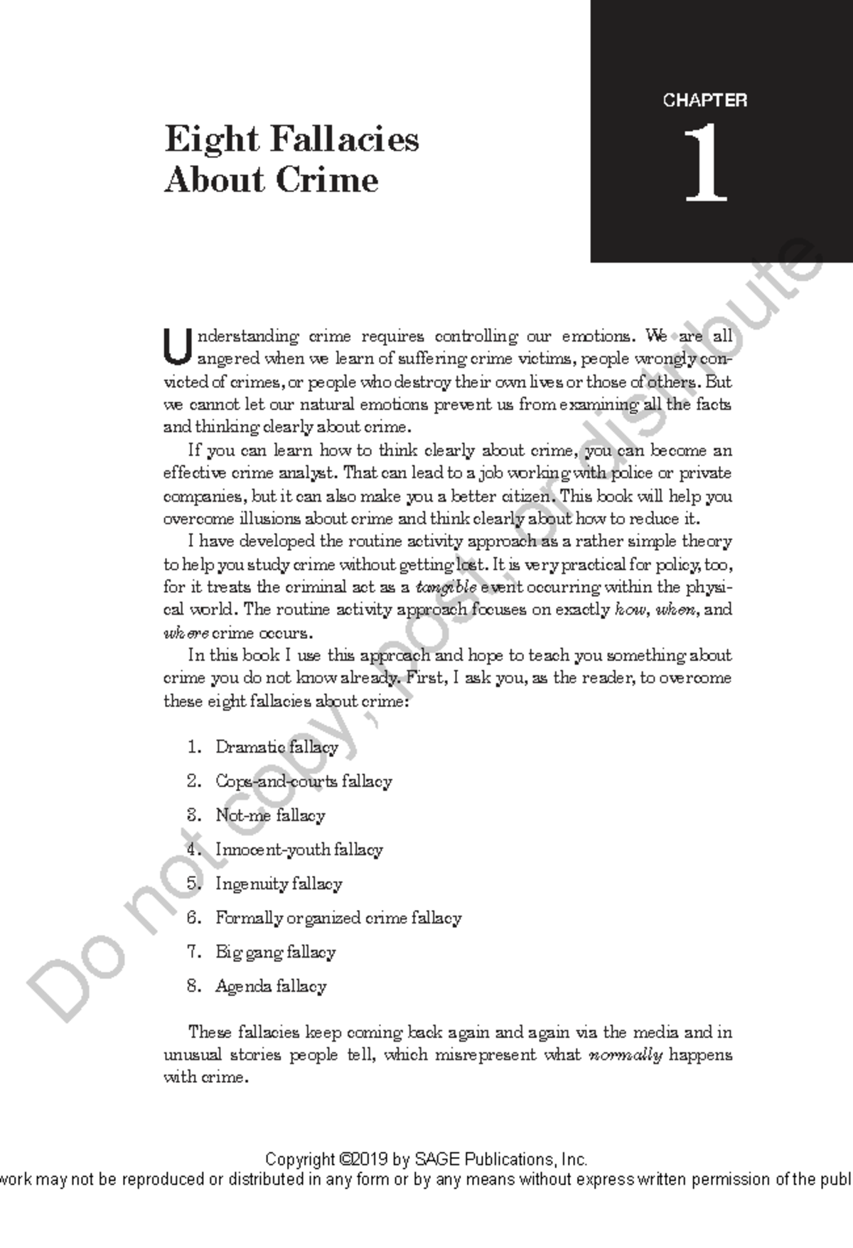 CHAPTER 1: Understanding the Eight Fallacies About Crime - Studocu