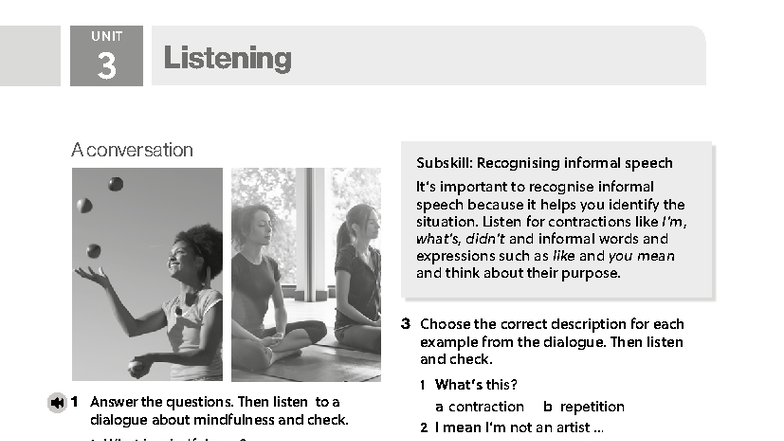 L3 B1 Unit 3 Listening: Recognising Informal Speech Techniques - Studocu