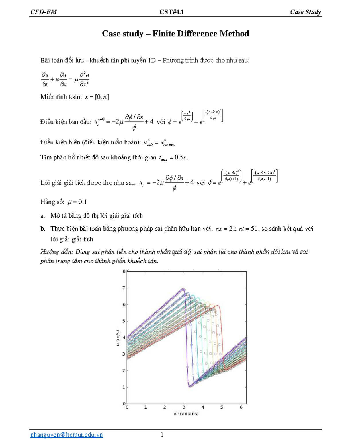 Case Study CFD EM C4: Finite Difference Method for 1D Nonlinear - Studocu