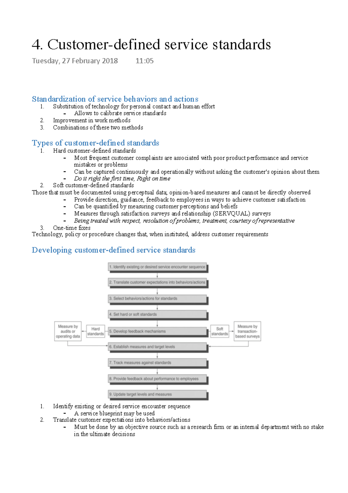 Customer-Defined Service Standards Analysis for Course 4 - Studeersnel