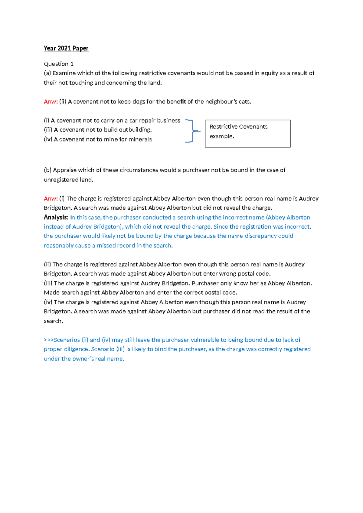 Exam Paper notes attempt - Year 2021 Paper Question 1 (a) Examine which ...
