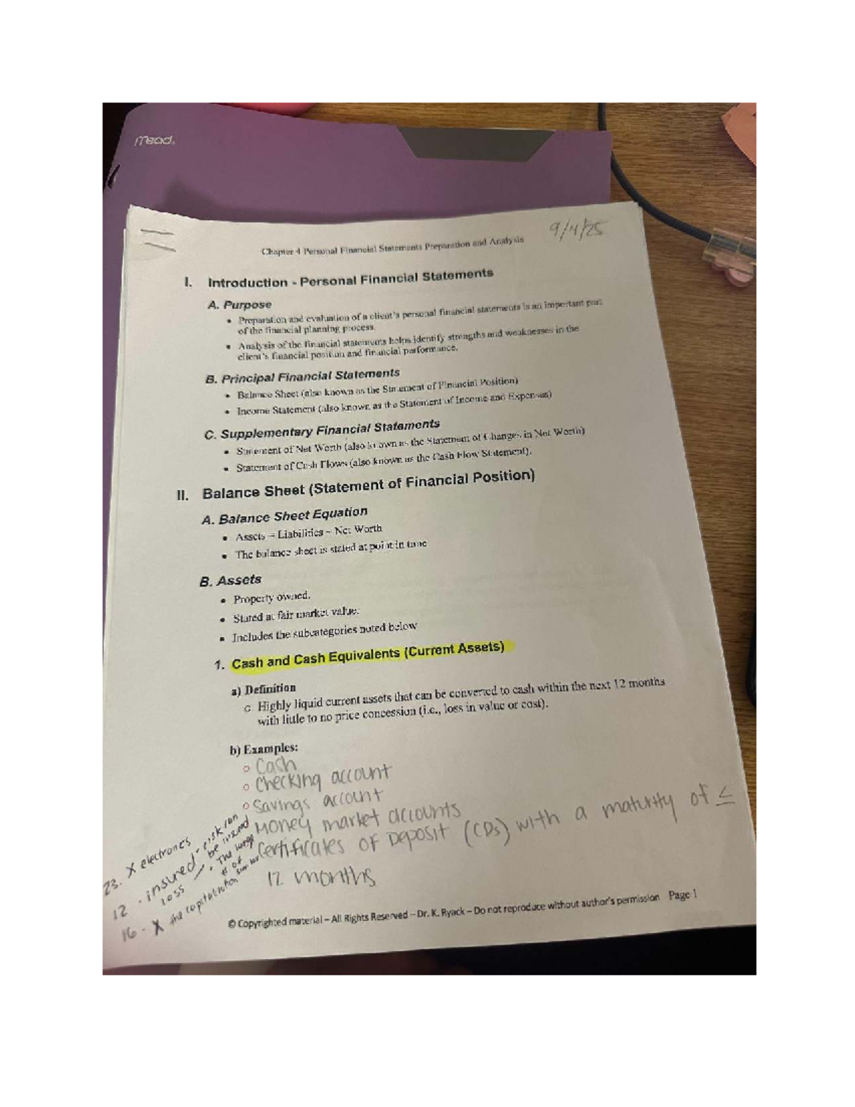 Chapter 4: Personal Financial Statements Prep & Analysis (FIN 101) - Studocu