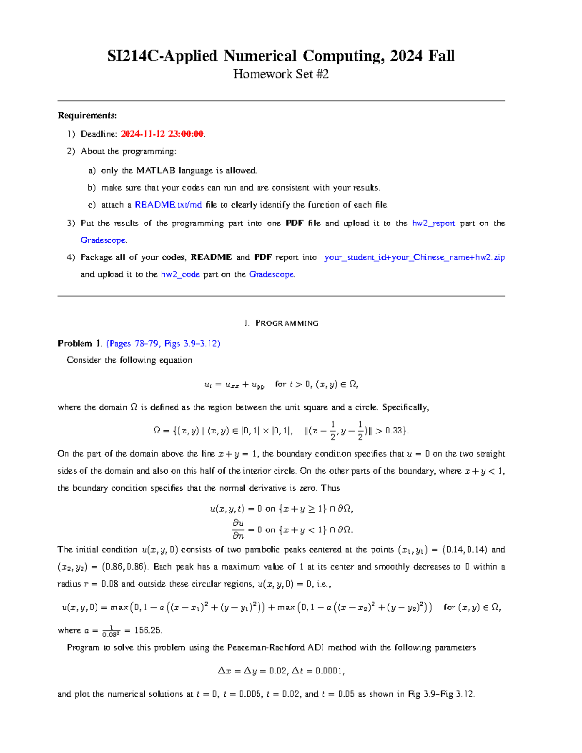 SI214C - Fall 2024 Numerical Computing Homework 2 Analysis - Studocu