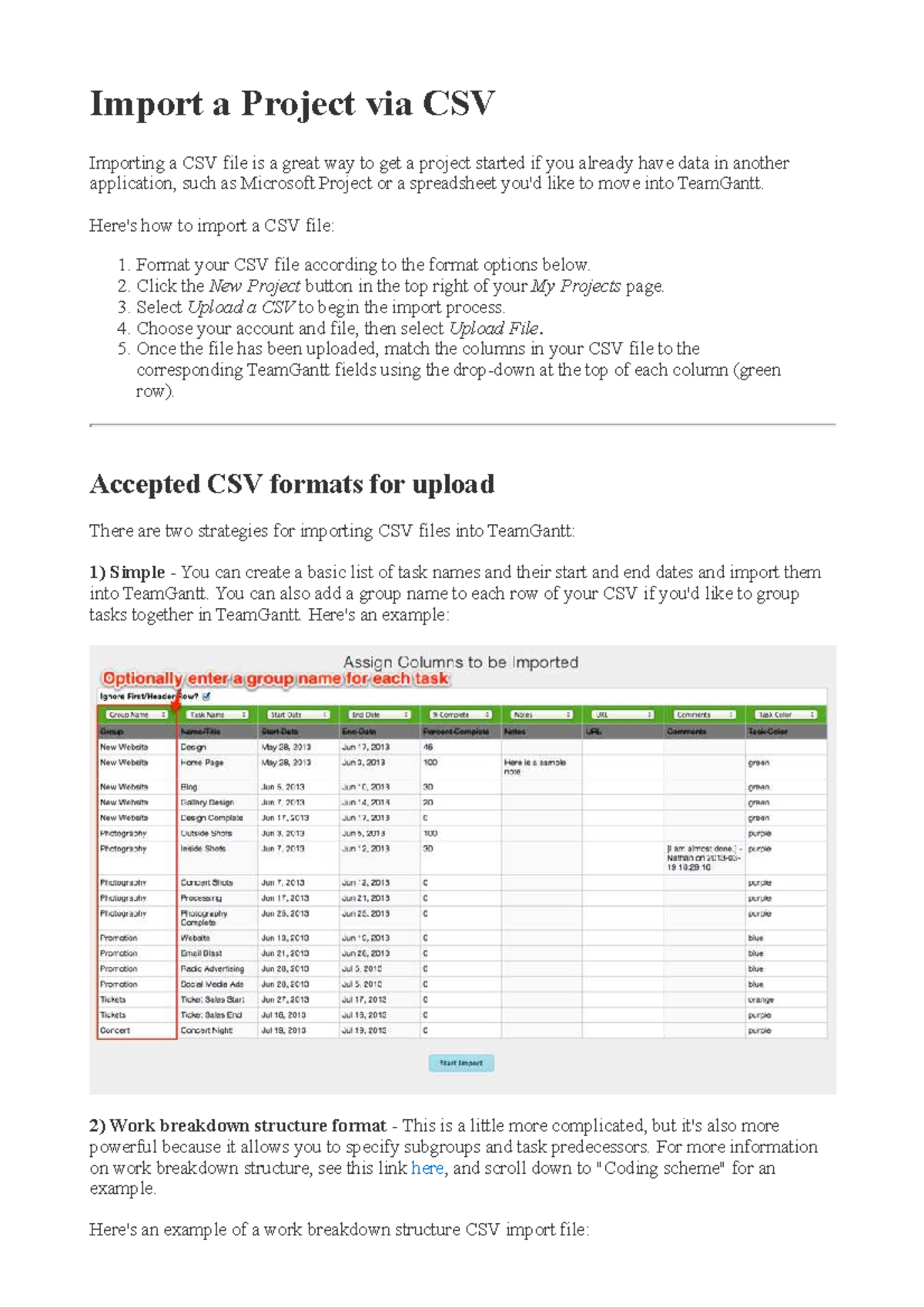 Importing Projects via CSV: A Guide for TeamGantt Users - Studocu