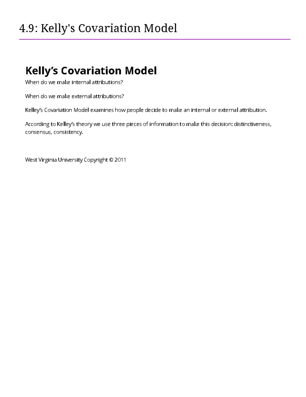 Kelley's Covariation Model: Understanding Internal vs. External ...