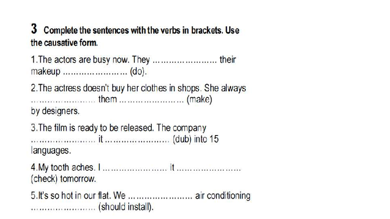 Causative Verbs Practice Exercises - Studocu
