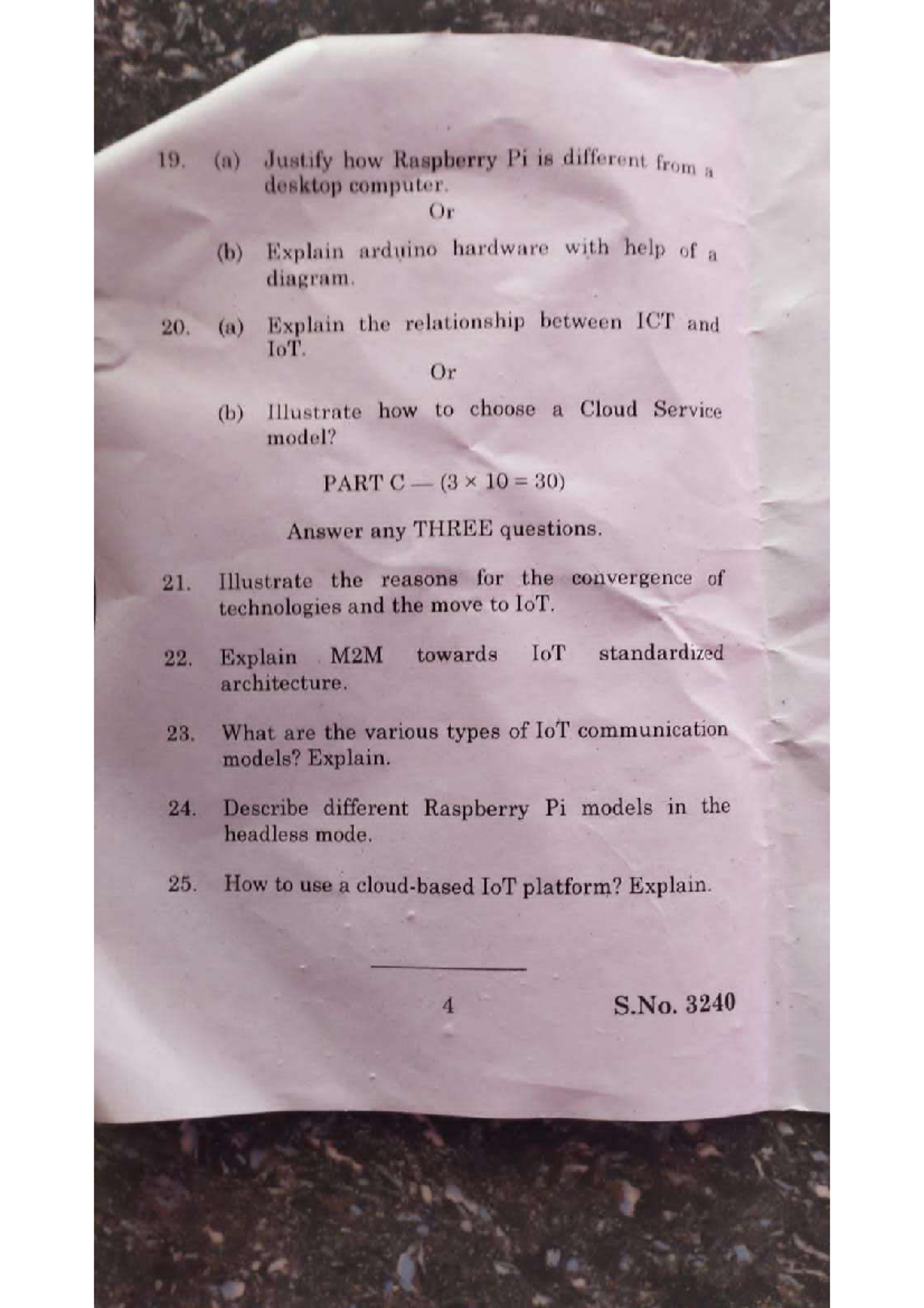 Question Paper-1 2024: IoT, Raspberry Pi & Cloud Service Models - Studocu