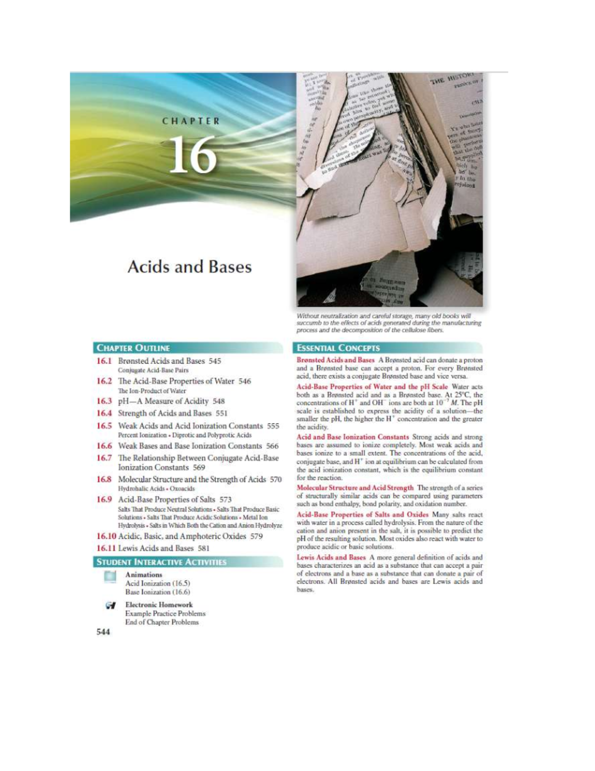 Acids and Bases (CHEM 101) - Chapter 16 Study Notes - Studocu