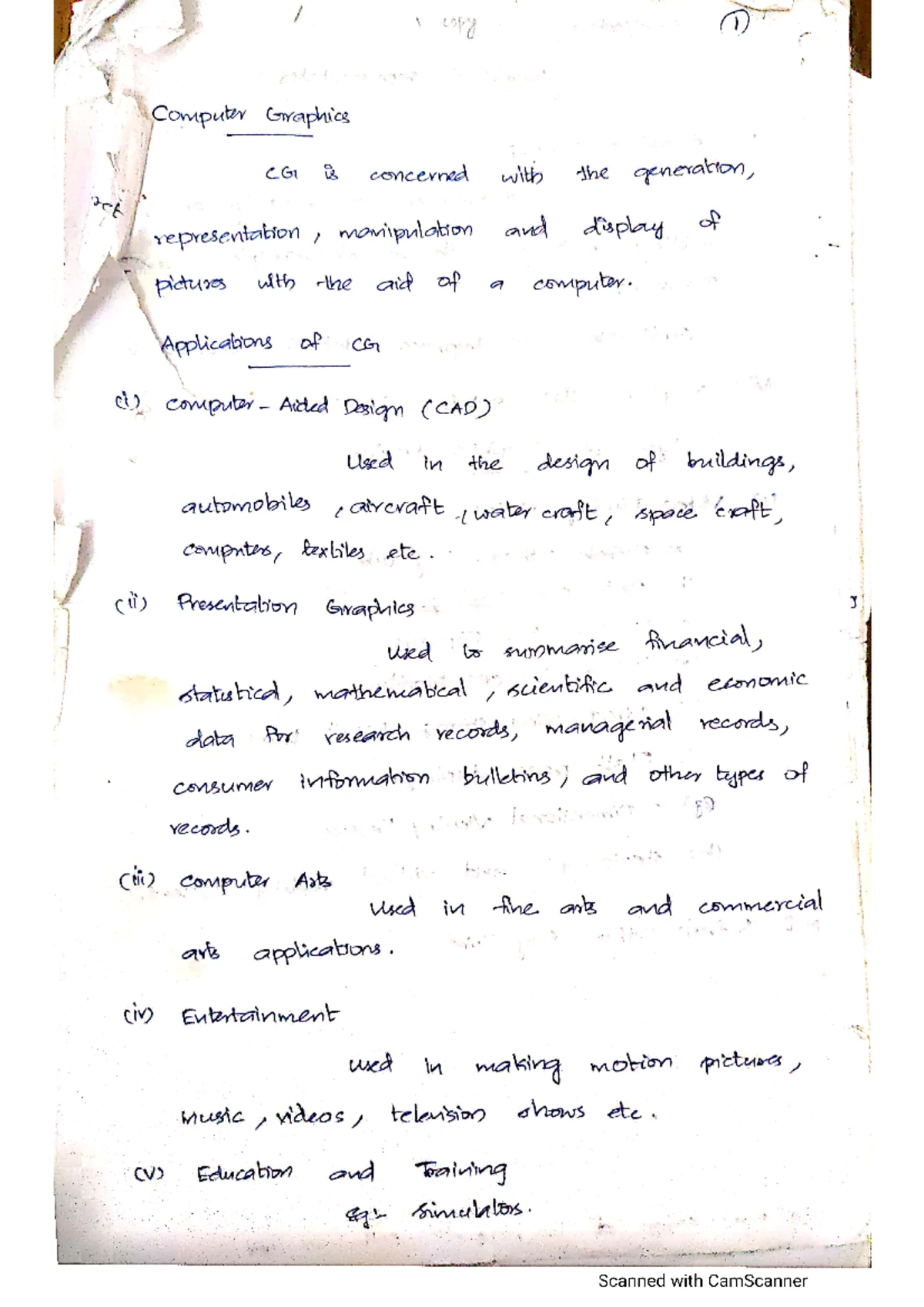 CST 304 Final Exam Question Bank: Computer Graphics & Image Processing (2019-23) - Studocu