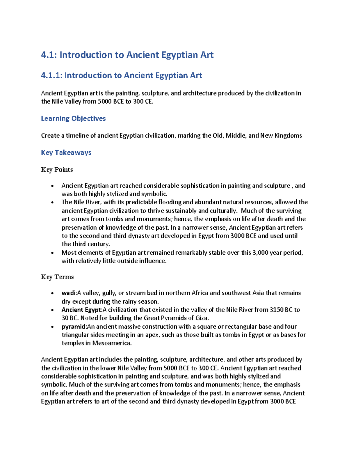 4.1: Introduction to Ancient Egyptian Art and Its Significance - Studocu