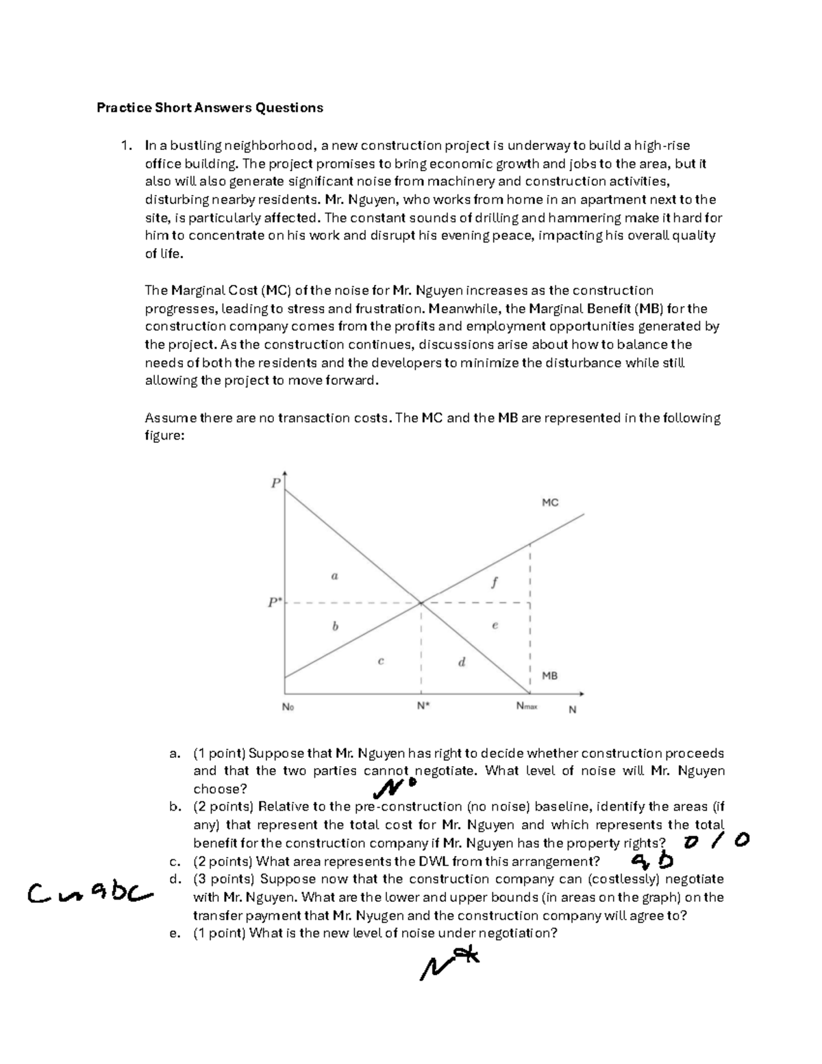 Practice Short Answer Questions: Economic Impacts of Construction ...