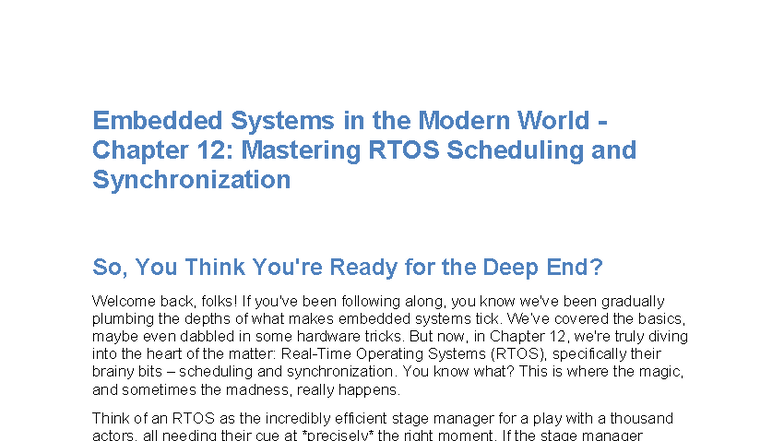 Embedded Systems in Modern Life - Embedded Systems in the Modern World - Chapter 12: Mastering ...