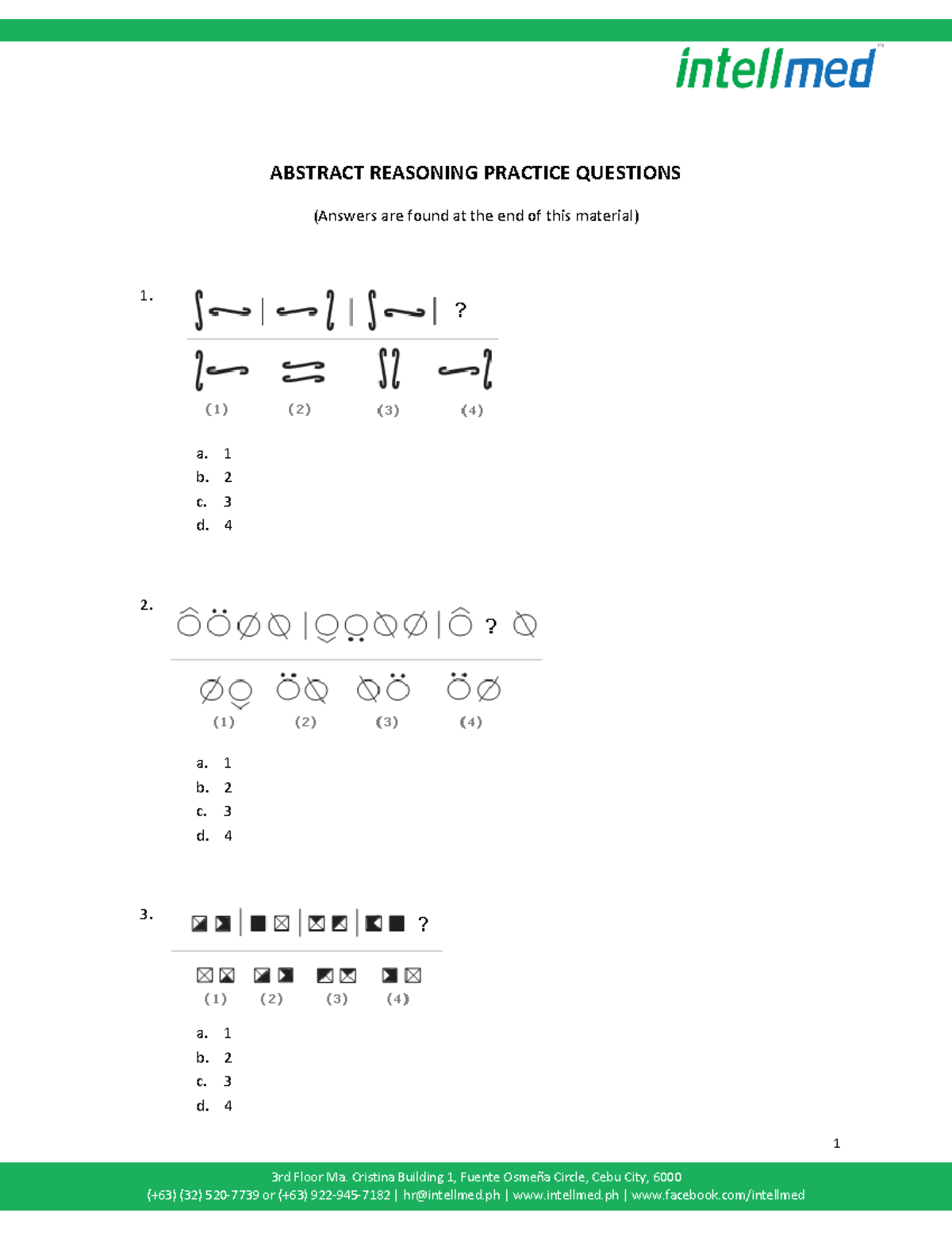 Afpsat Reviewer Abstract Reasoning 1 - 1 3rd Floor Ma. Cristina ...
