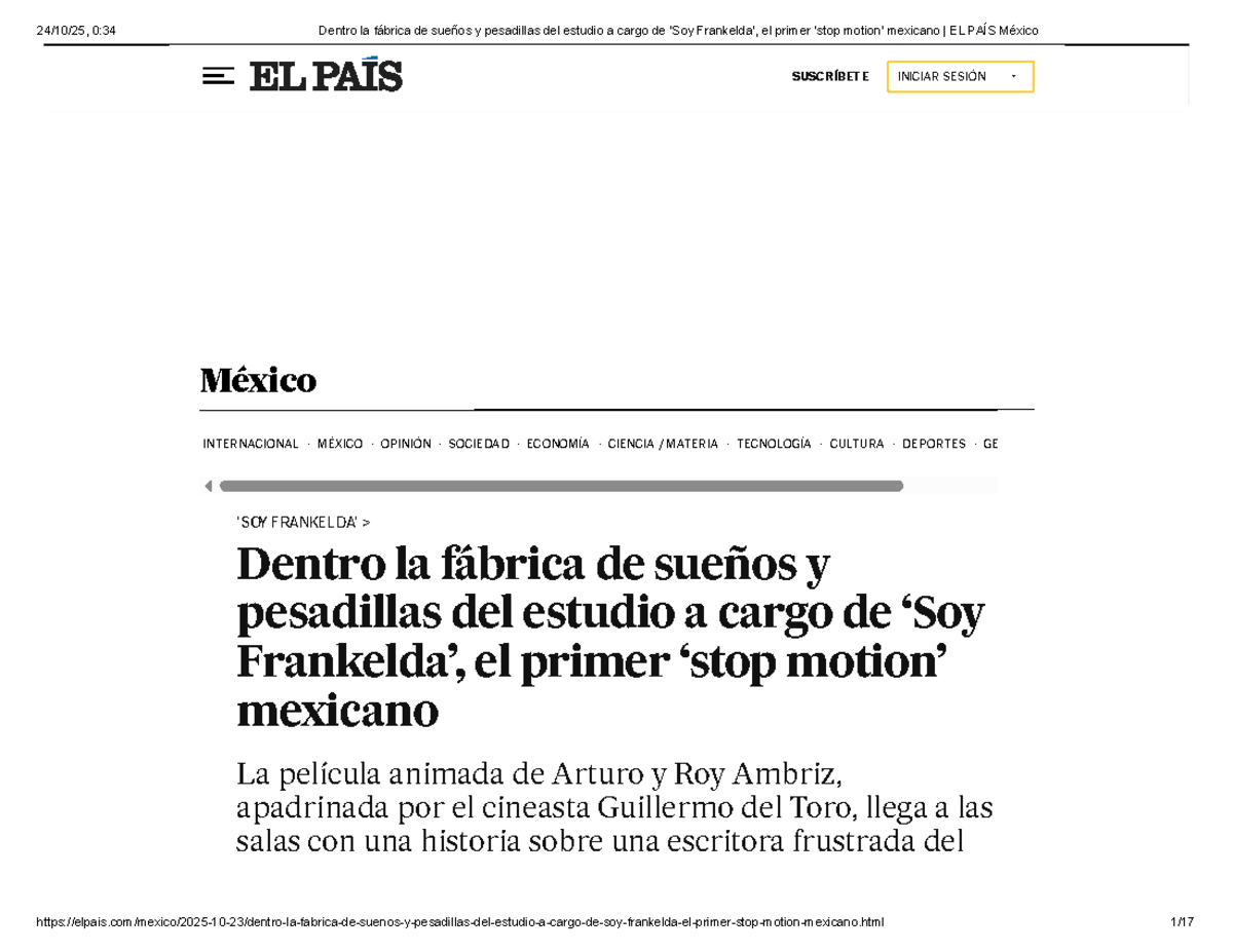 Dentro la Fábrica de Sueños: 'Soy Frankelda', Primer Stop Motion ...