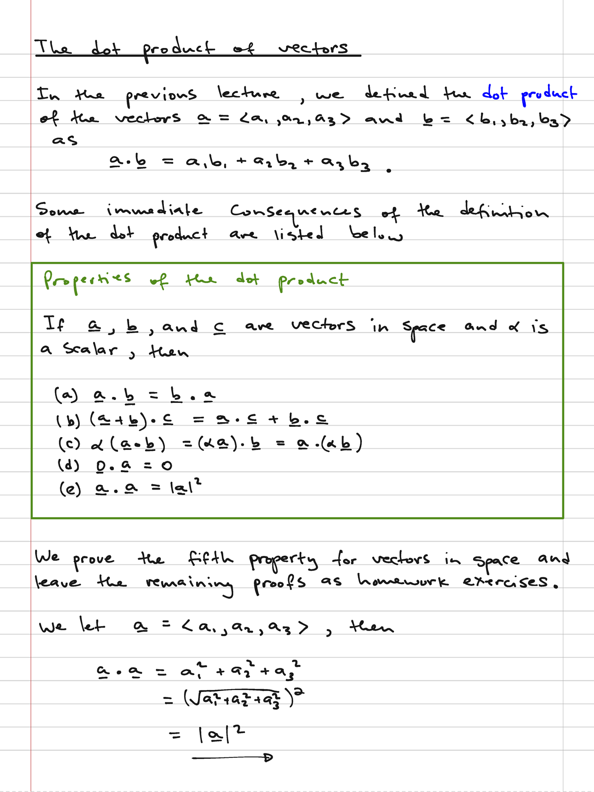 33 Dot Product of Vectors: Properties and Applications - Studocu