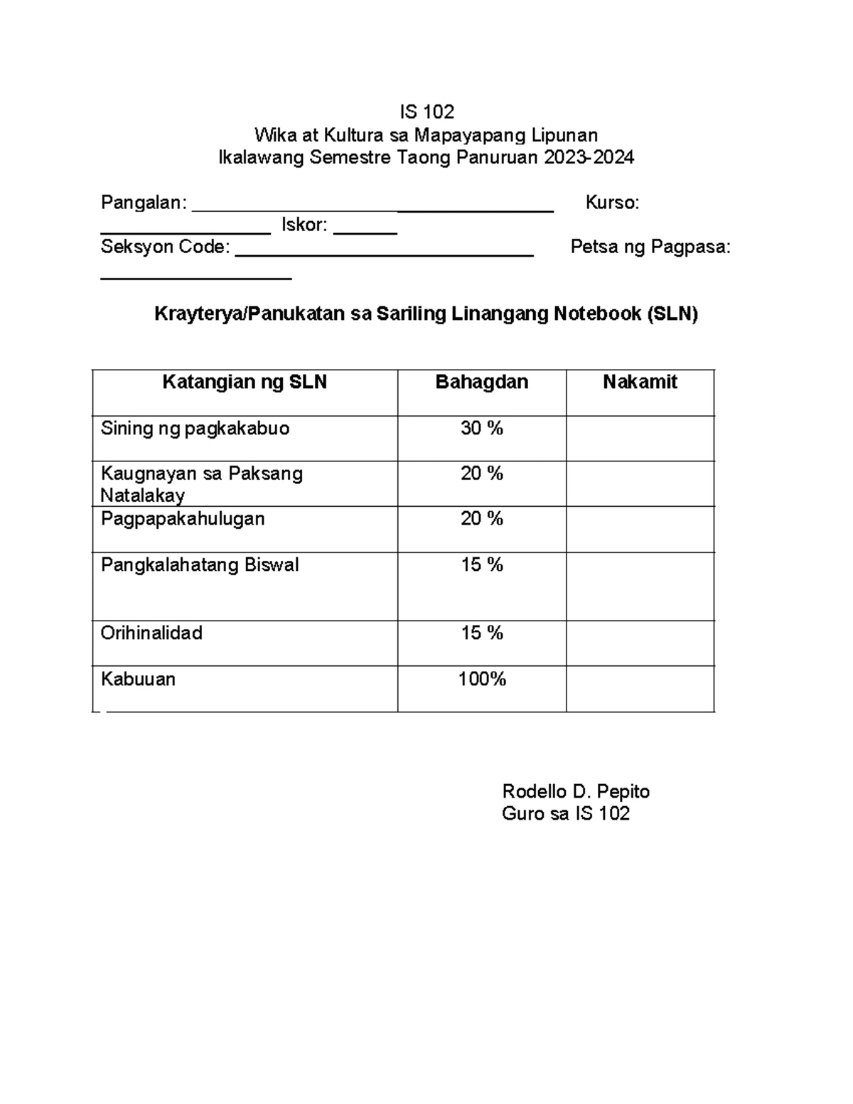 Teoryang Yo-He-Ho: Iskrip ng Maikling Dula-dulaan sa Wika - Studocu