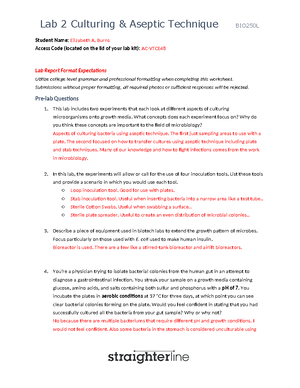 Yogurt LAB - Labs - NAME: JULIET AIDOO YOGURT LAB Introduction I've ...