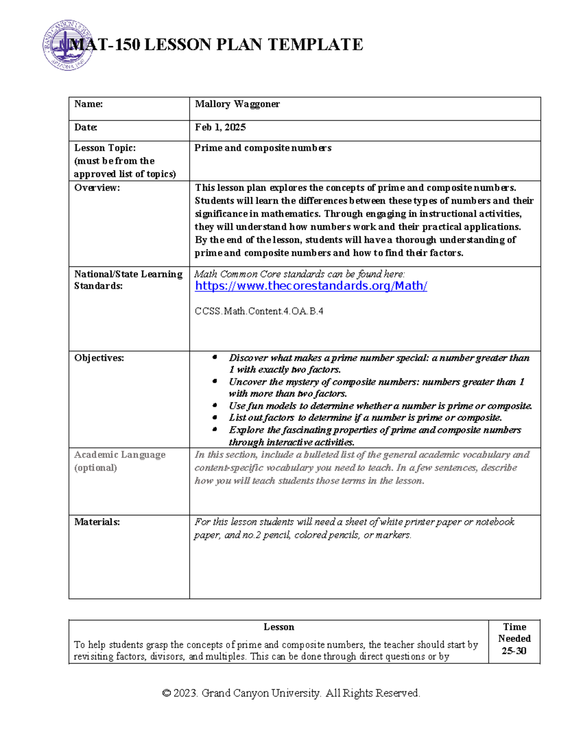 MAT-150-RS-Lesson Plan Template - MAT-150 LESSON PLAN TEMPLATE Name ...