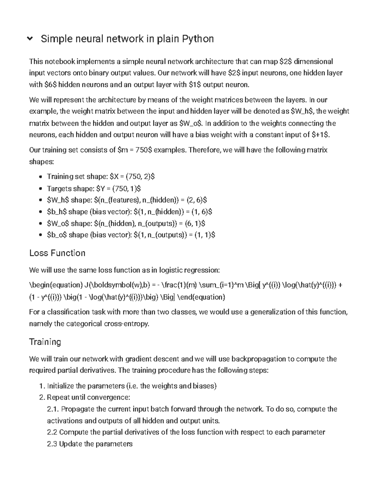 Simple Neural Network Implementation in Python (CS101 - Lab) - Studocu
