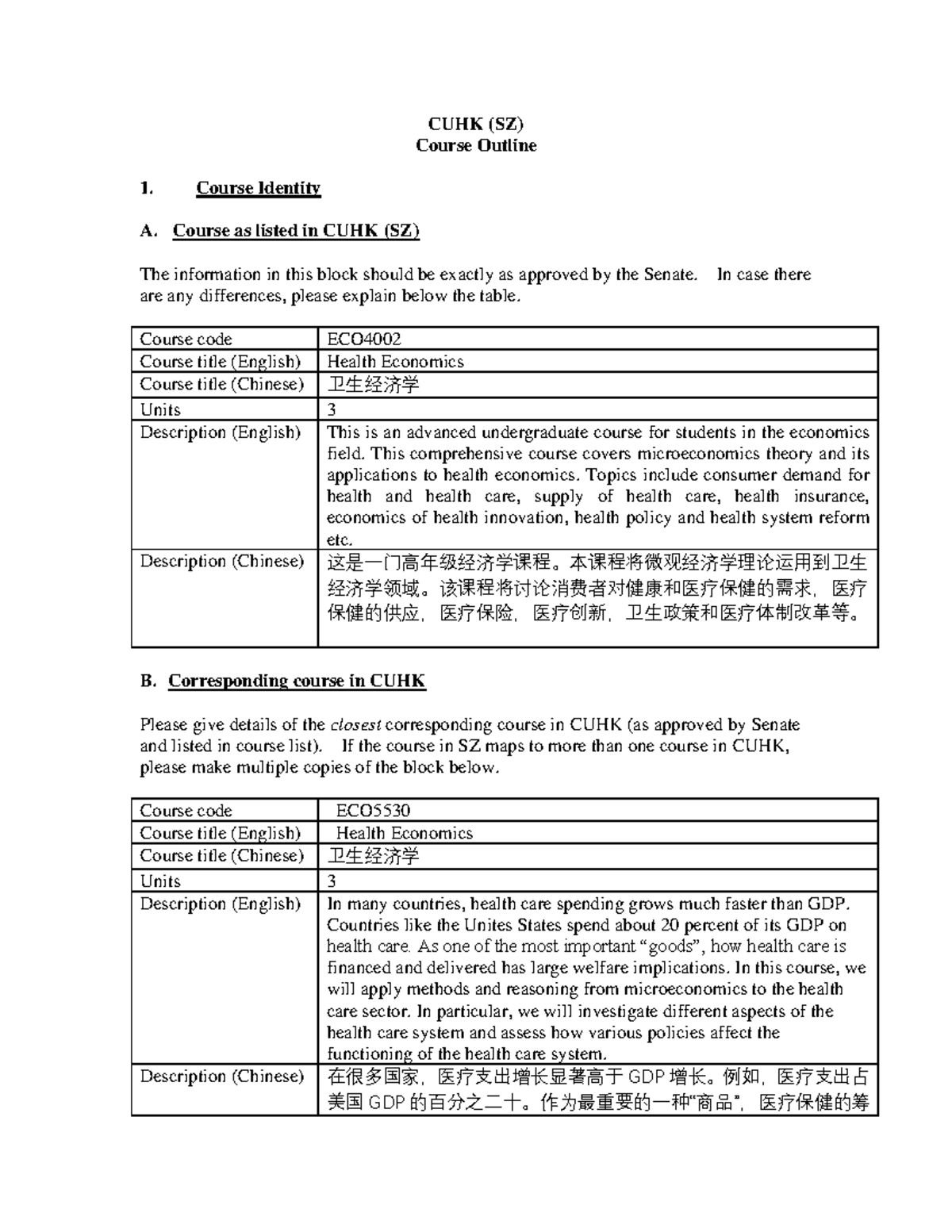 ECO4002 Health Economics Course Outline and Learning Outcomes - Studocu