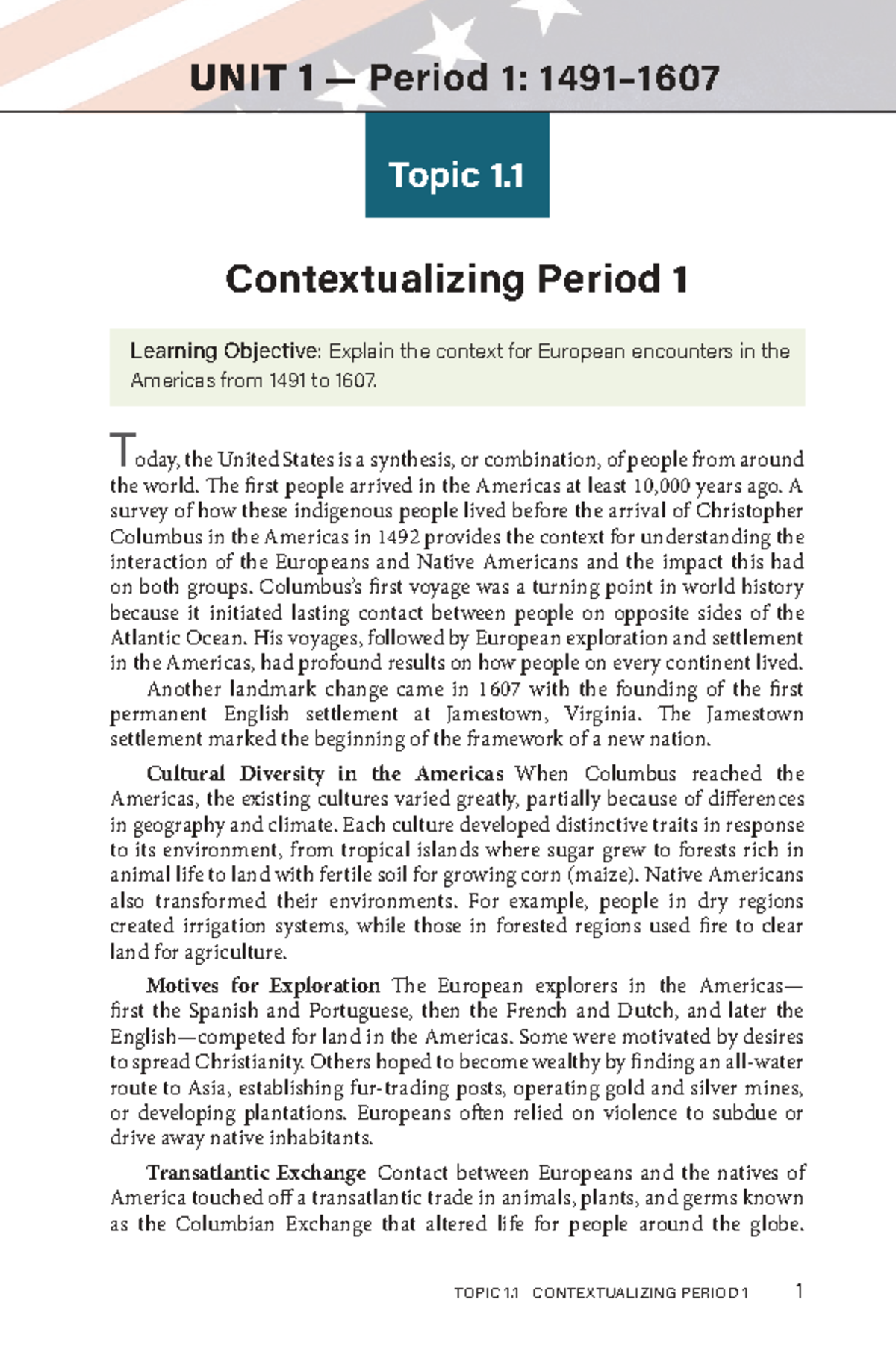 APUSH Unit 1: Contextualizing European Encounters in the Americas (1491 ...