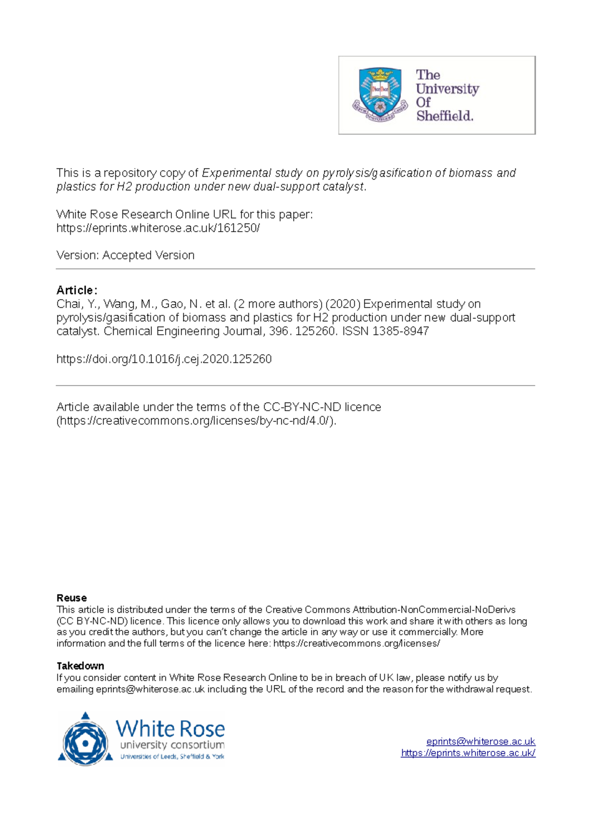 Experimental Study on Biomass and Plastics for H2 Production (ENGG 2023 ...