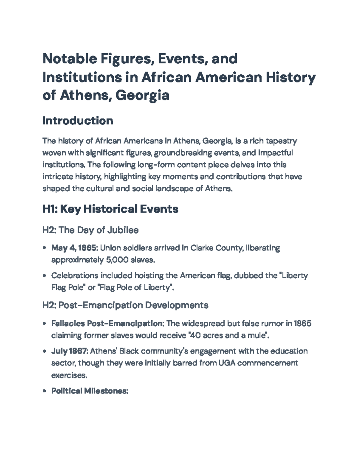 Key Figures and Events in African American History of Athens, GA ...