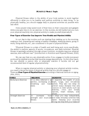 PE AND Health 12 Q3 Module 3d - 12 SENIOR HIGH SCHOOL Physical ...