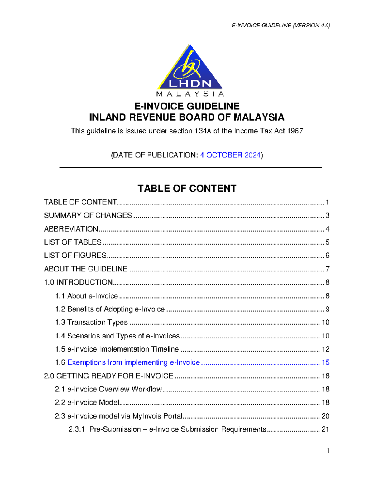 Irbm e invoice guideline - E-INVOICE GUIDELINE (DATE OF PUBLICATION: 4 ...