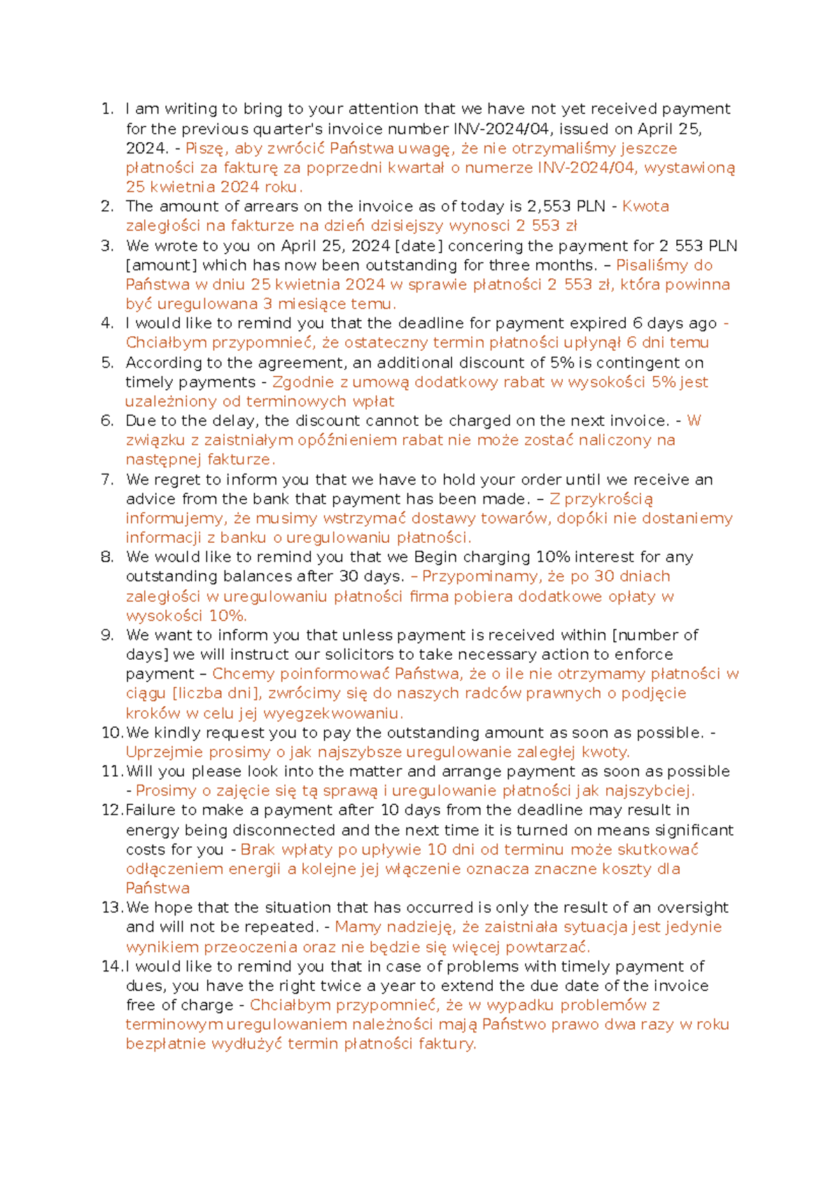 Application for Payment Reminder - Invoice Arrears Notice - Studocu