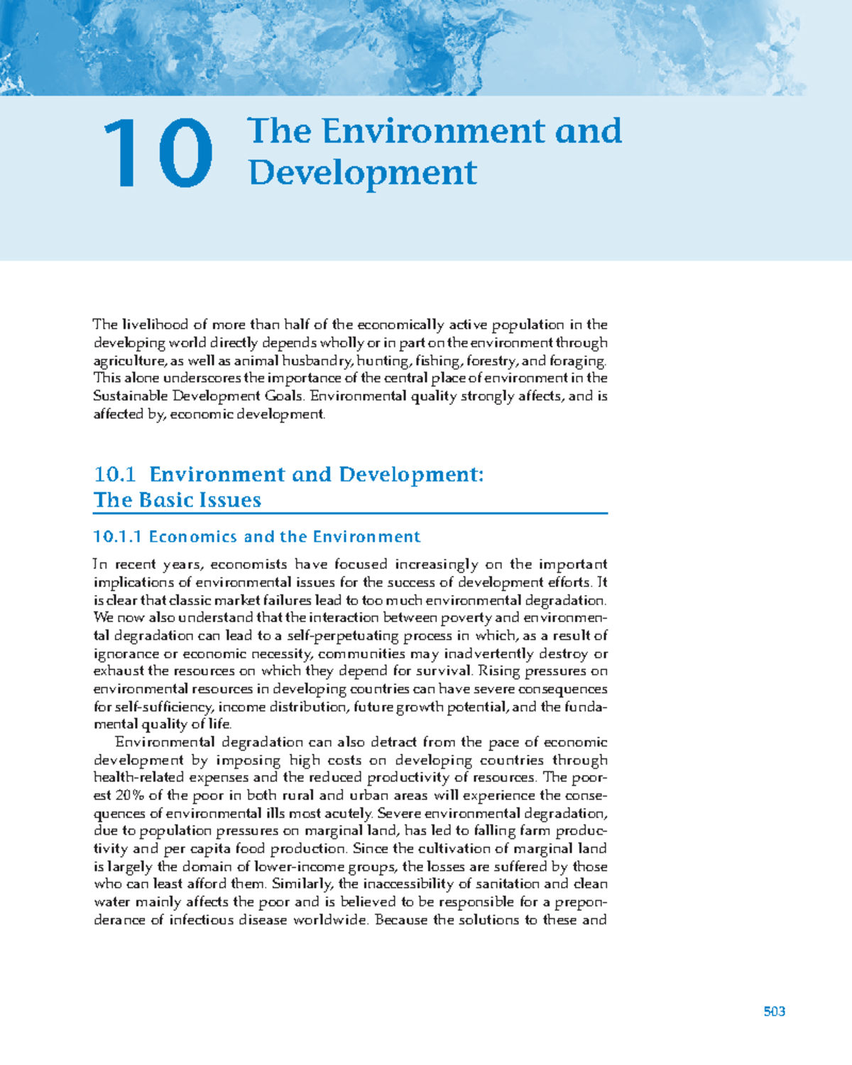 Chapter 10: The Environment and Development - Economic Impacts and ...
