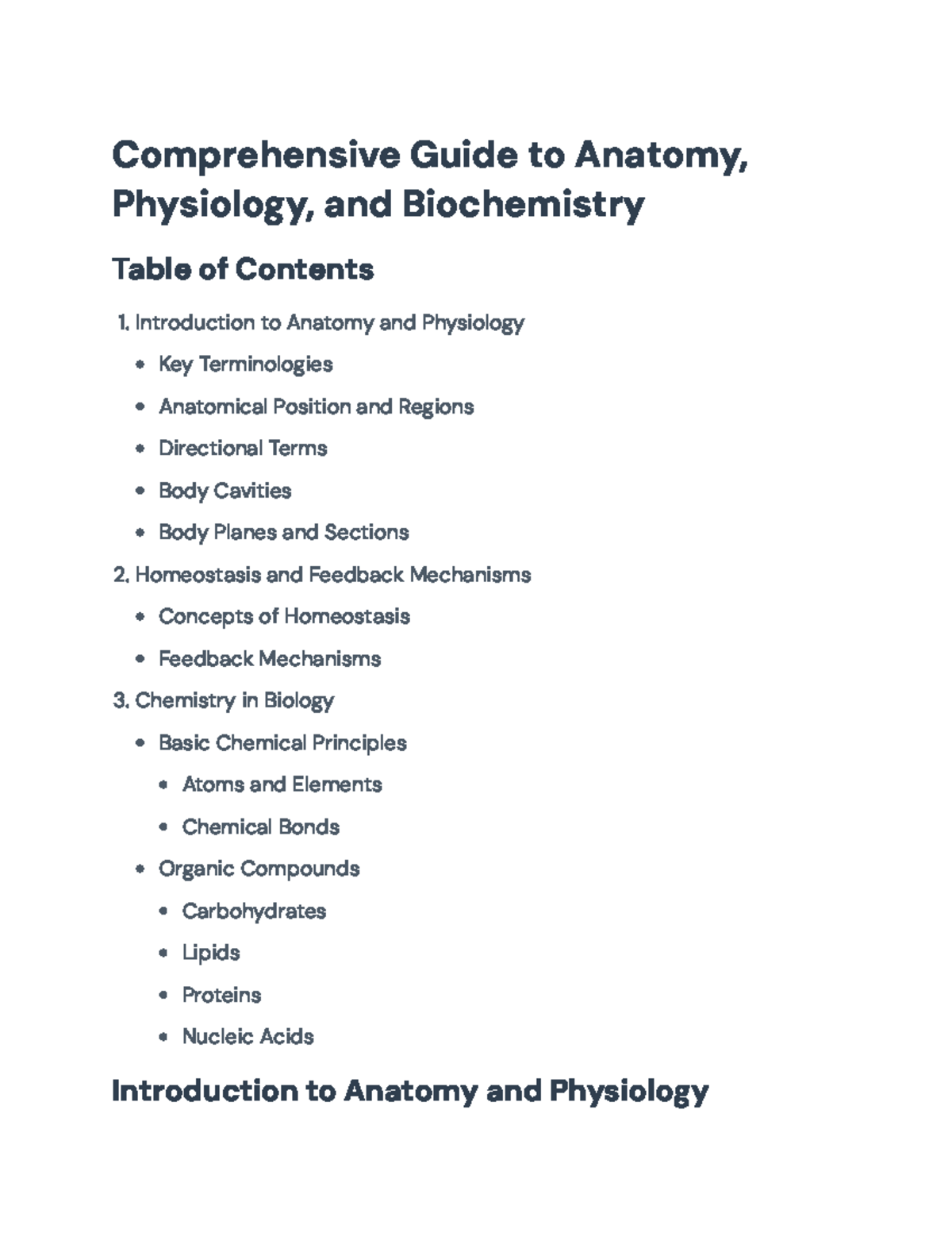 Comprehensive Guide to Anatomy, Physiology & Biochemistry ...
