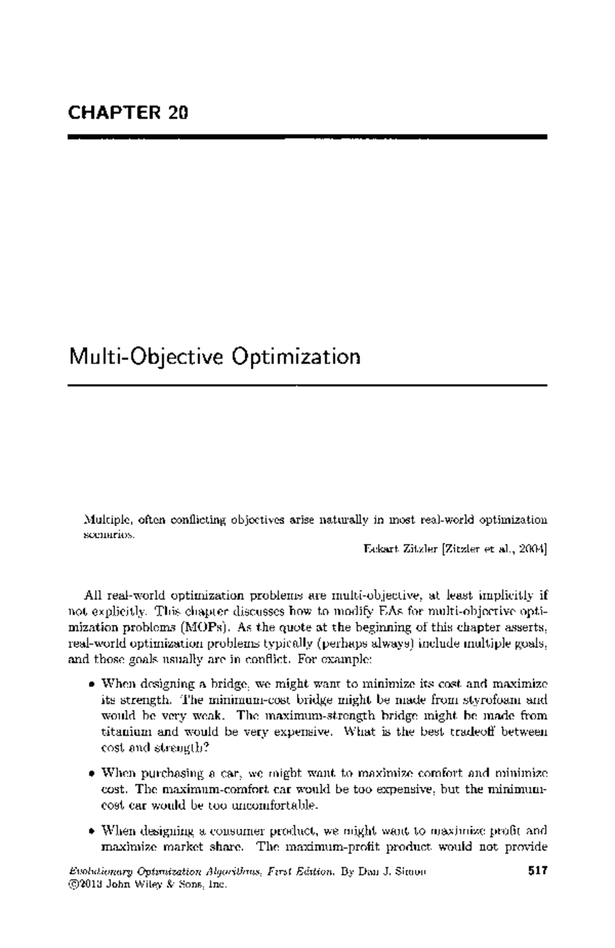 CHAPTER 20: Optimization in Evolutionary Algorithms (EVO 551-585) - Studocu