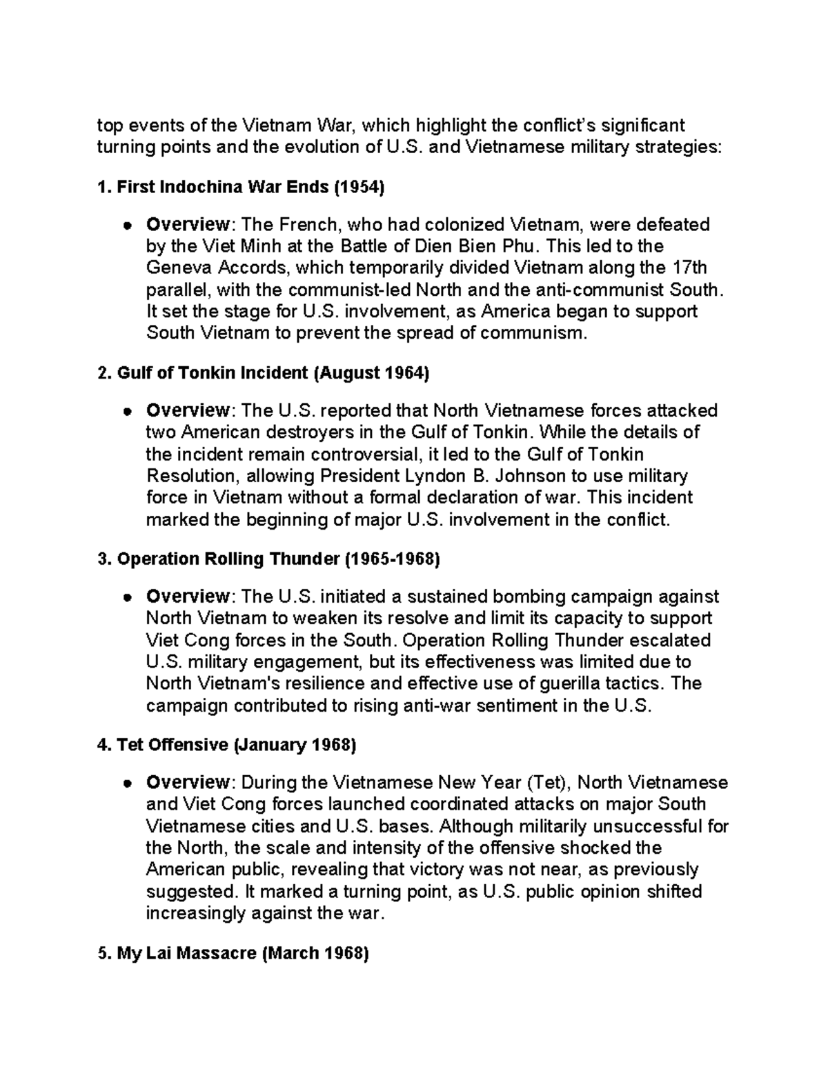 Vietnam war and effects on california - top events of the Vietnam War ...