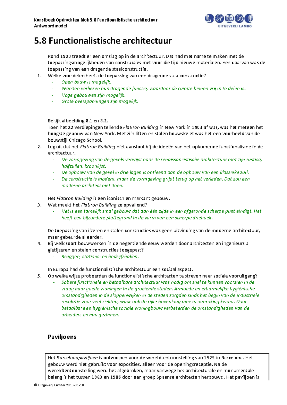Kunstboek Opdrachten Blok 5.8: Functionalistische Architectuur ...