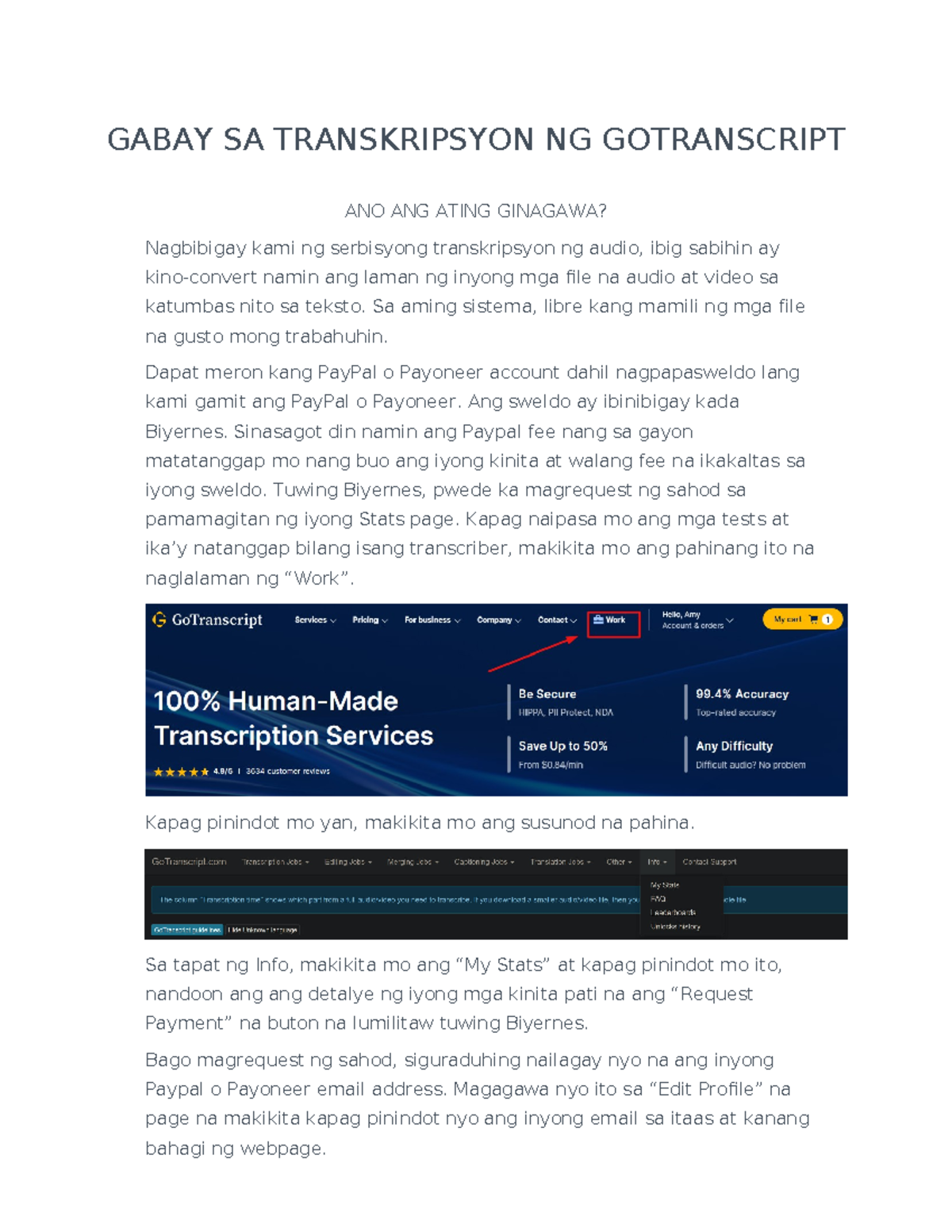 GT Transcription Guidelines for GoTranscript: Filipino Edition - Studocu