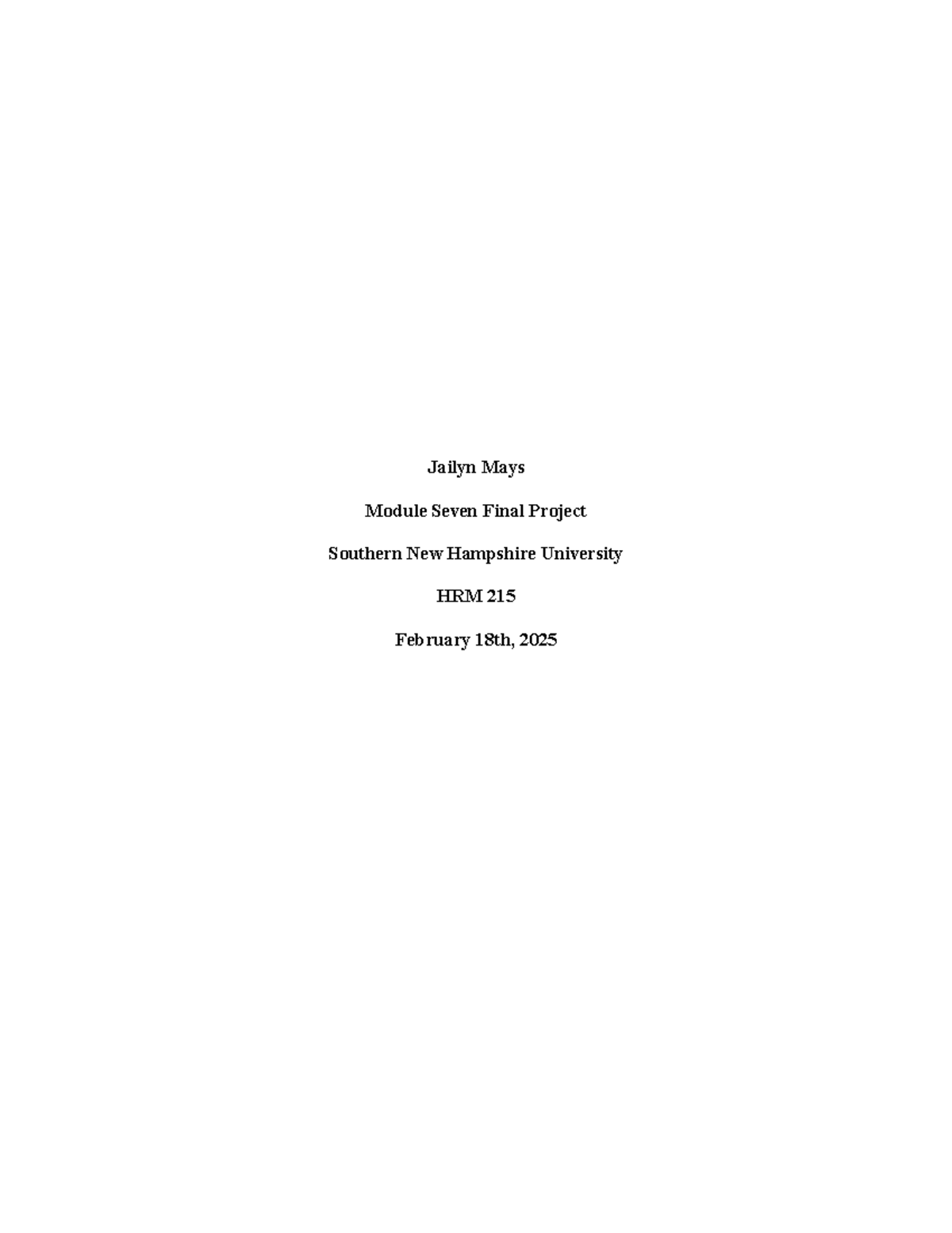 Module Seven Final Project - Jailyn Mays Module Seven Final Project ...