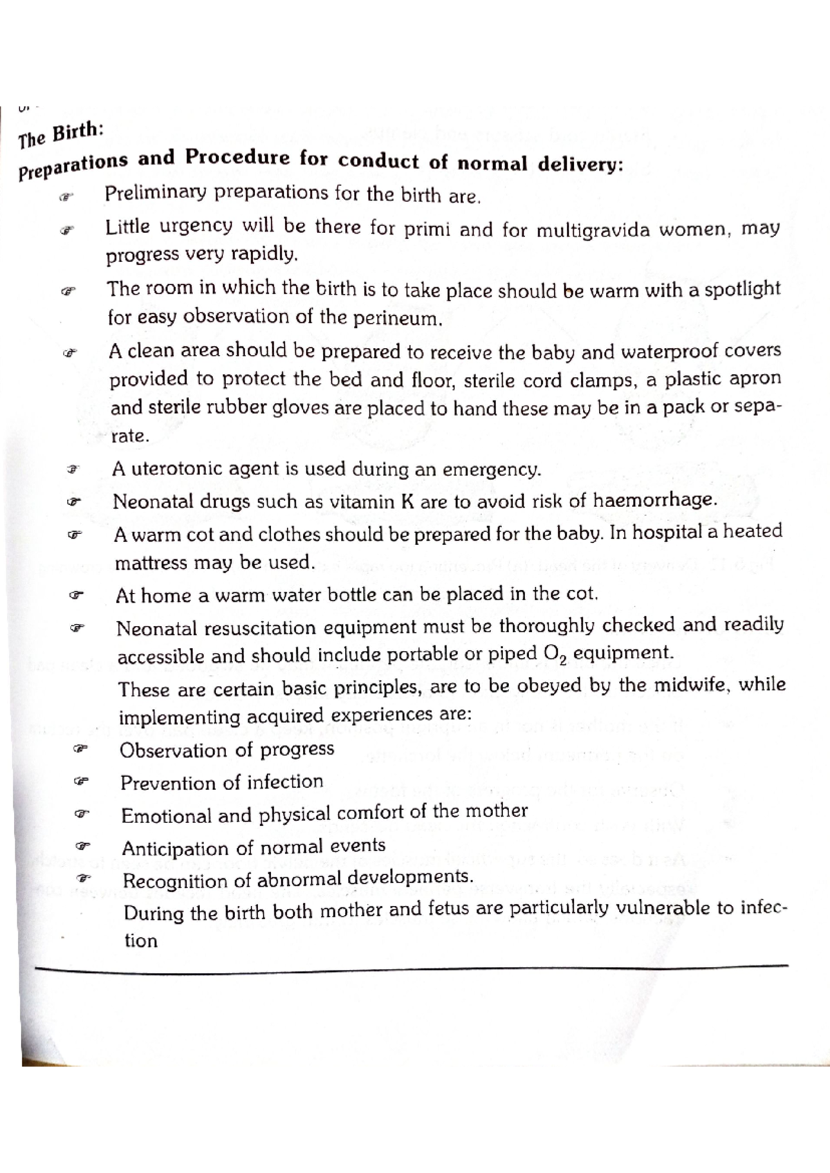 Preparations and Procedures for Conducting Normal Delivery - Studocu