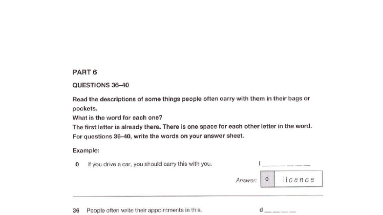Part 6 Vocabulary Questions - KET 6+7 Exam Prep - Studocu