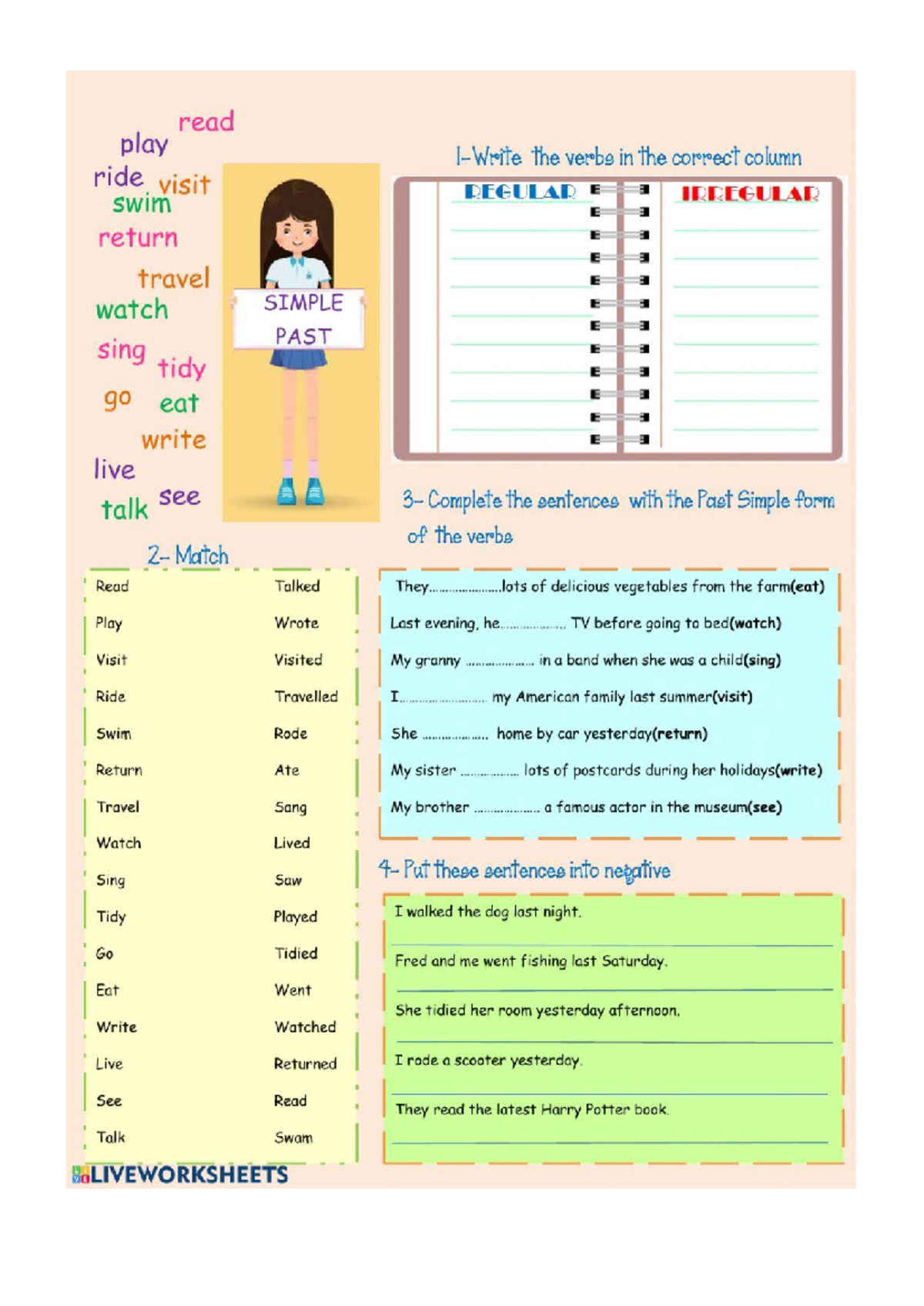 Worksheet 57733 - Past Simple Verbs Practice - Studocu