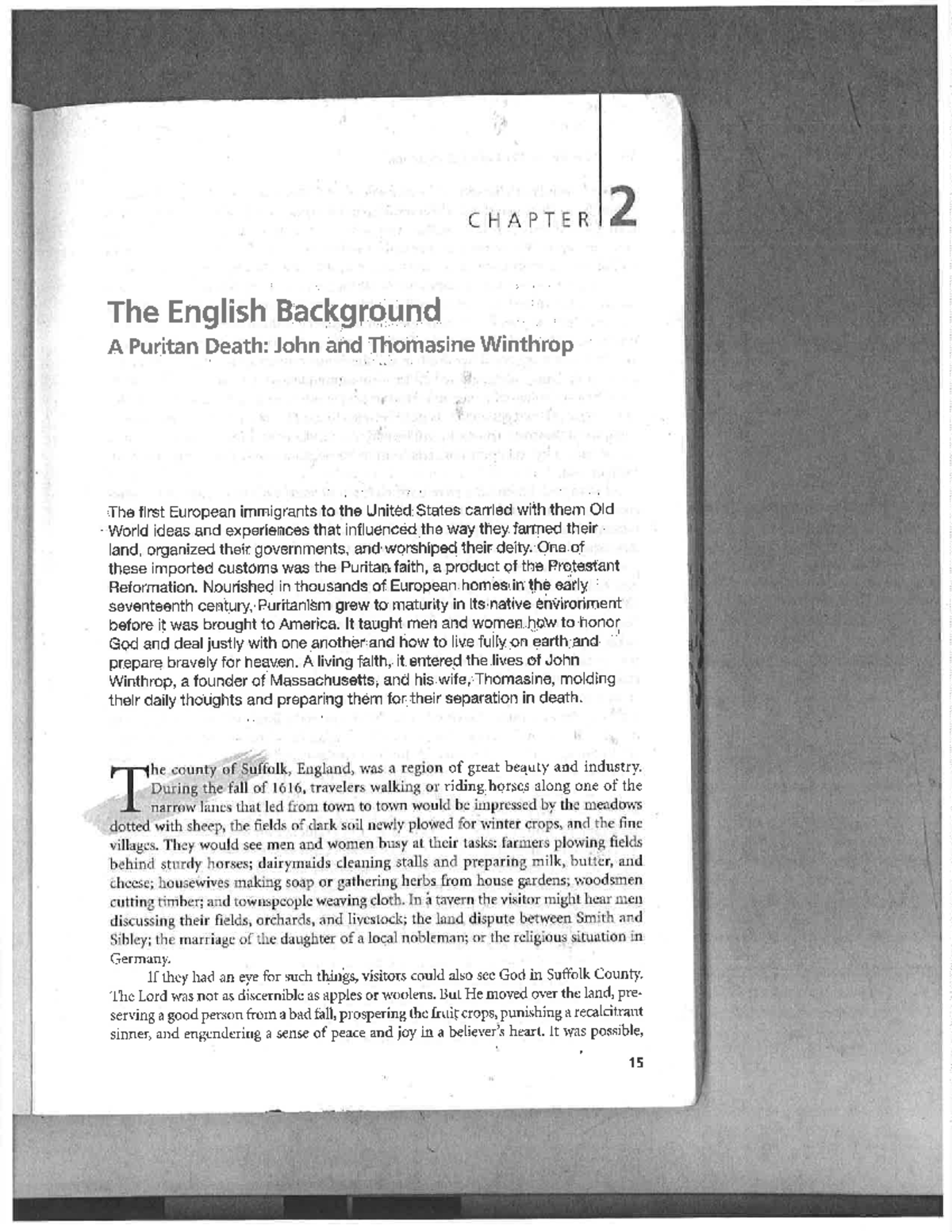 CHAPTER 2: A Puritan Death - John and Thomasine Winthrop (CODE) - Studocu