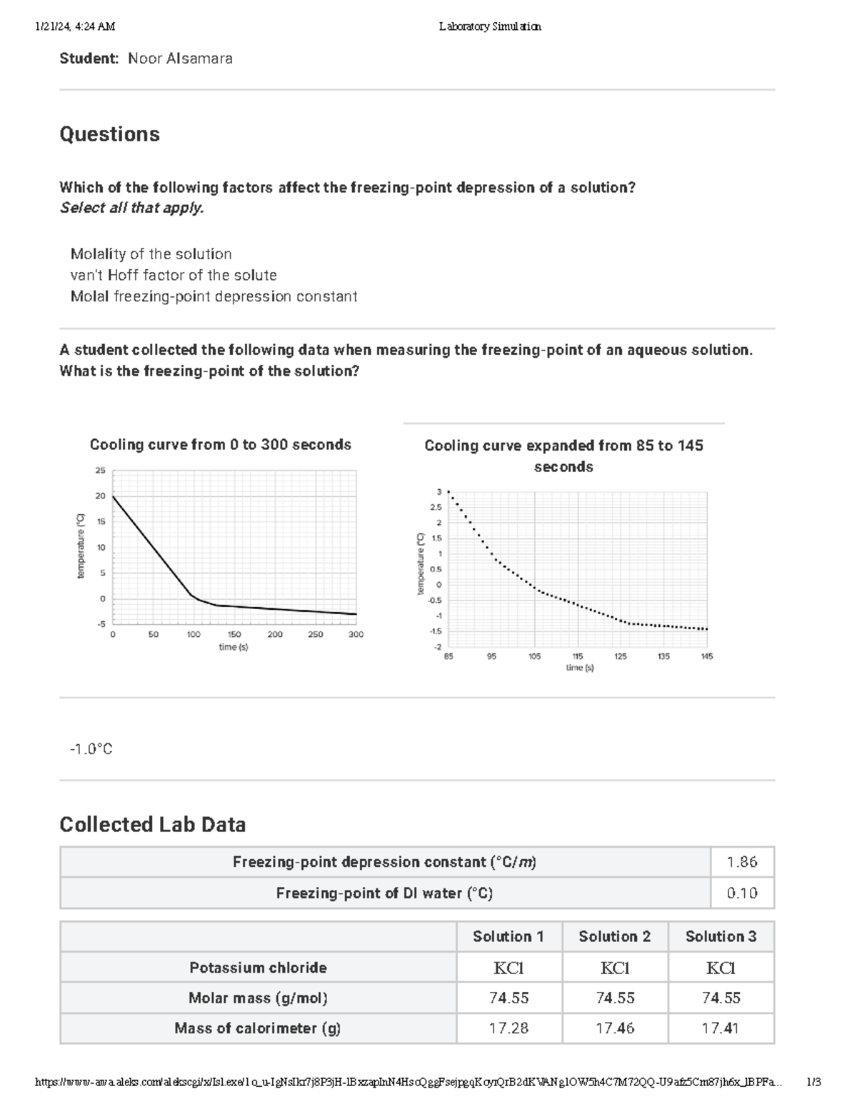 Module 2 Lab Report: Freezing-Point Depression Analysis (Noor Alsamara ...