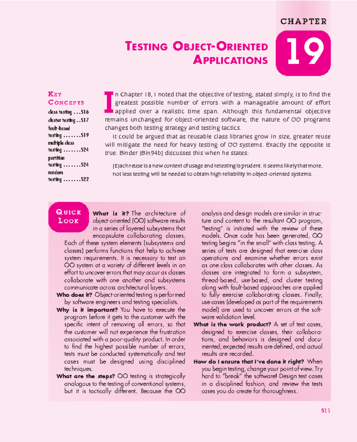 CHAPTER 19 - TESTING OBJECT-ORIENTED APPLICATIONS: KEY CONCEPTS AND ...